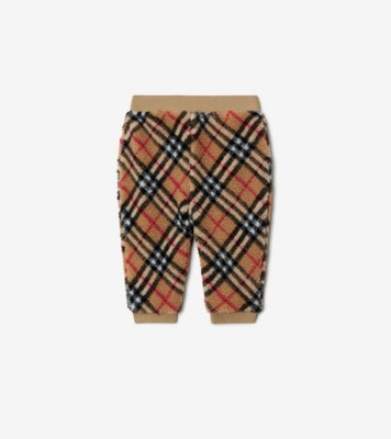 Check Fleece Jogging Pants in Archive beige | Burberry® Official