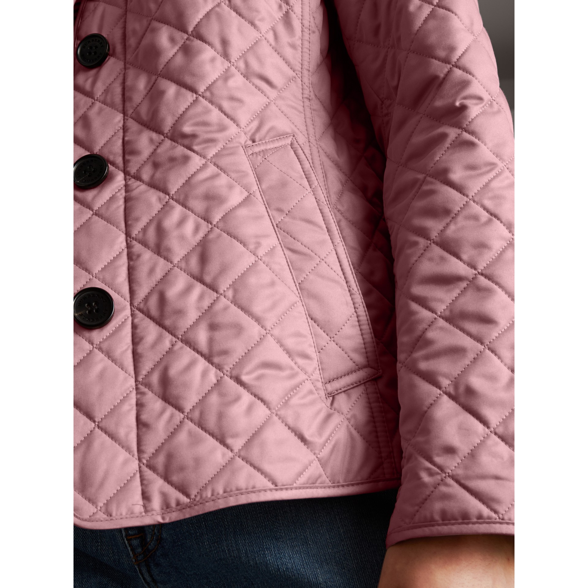 Diamond Quilted Jacket In Vintage Rose Women Burberry United States