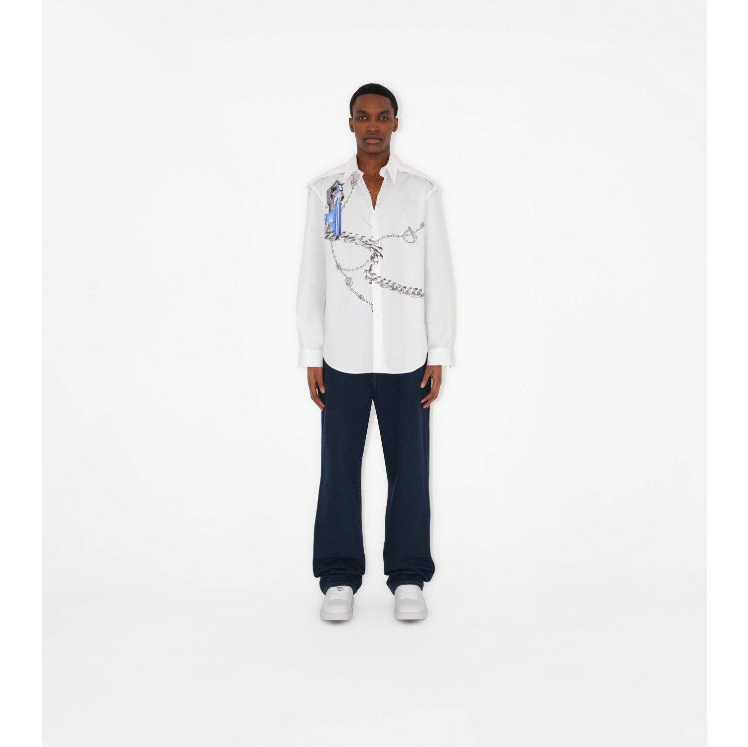 Knight Hardware Cotton Shirt in Blue/white - Men | Burberry® Official