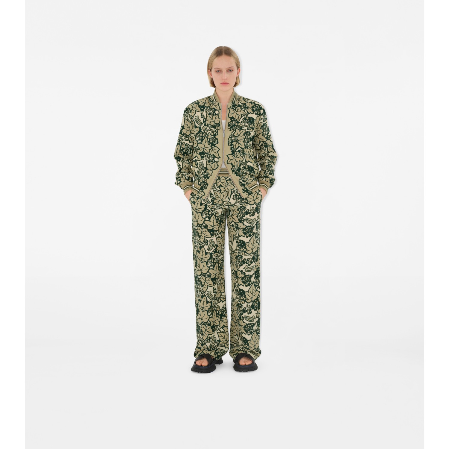 Ivy Silk Bomber Jacket in Safari - Women, Technical | Burberry® Official