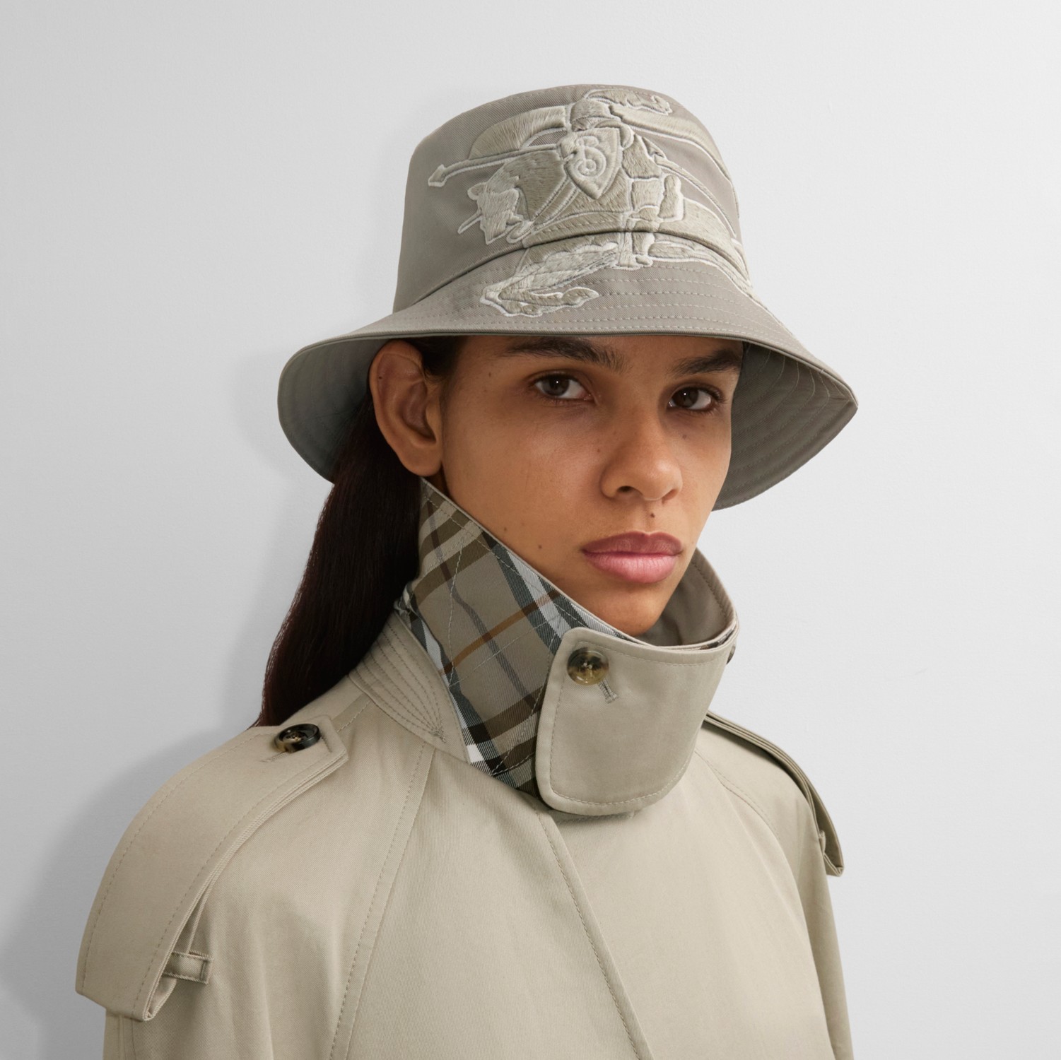 EKD Cotton Bucket Hat in Heron - Men | Burberry® Official EKD Cotton Bucket Hat in Heron - Men | Burberry® Official