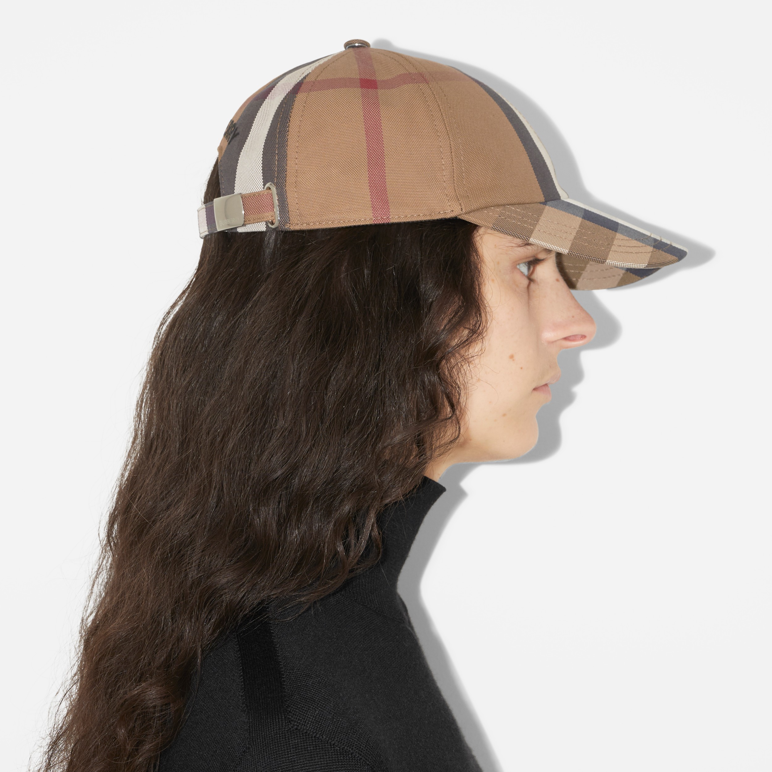 Check Cotton Baseball Cap in Dark Birch Brown | Burberry® Official