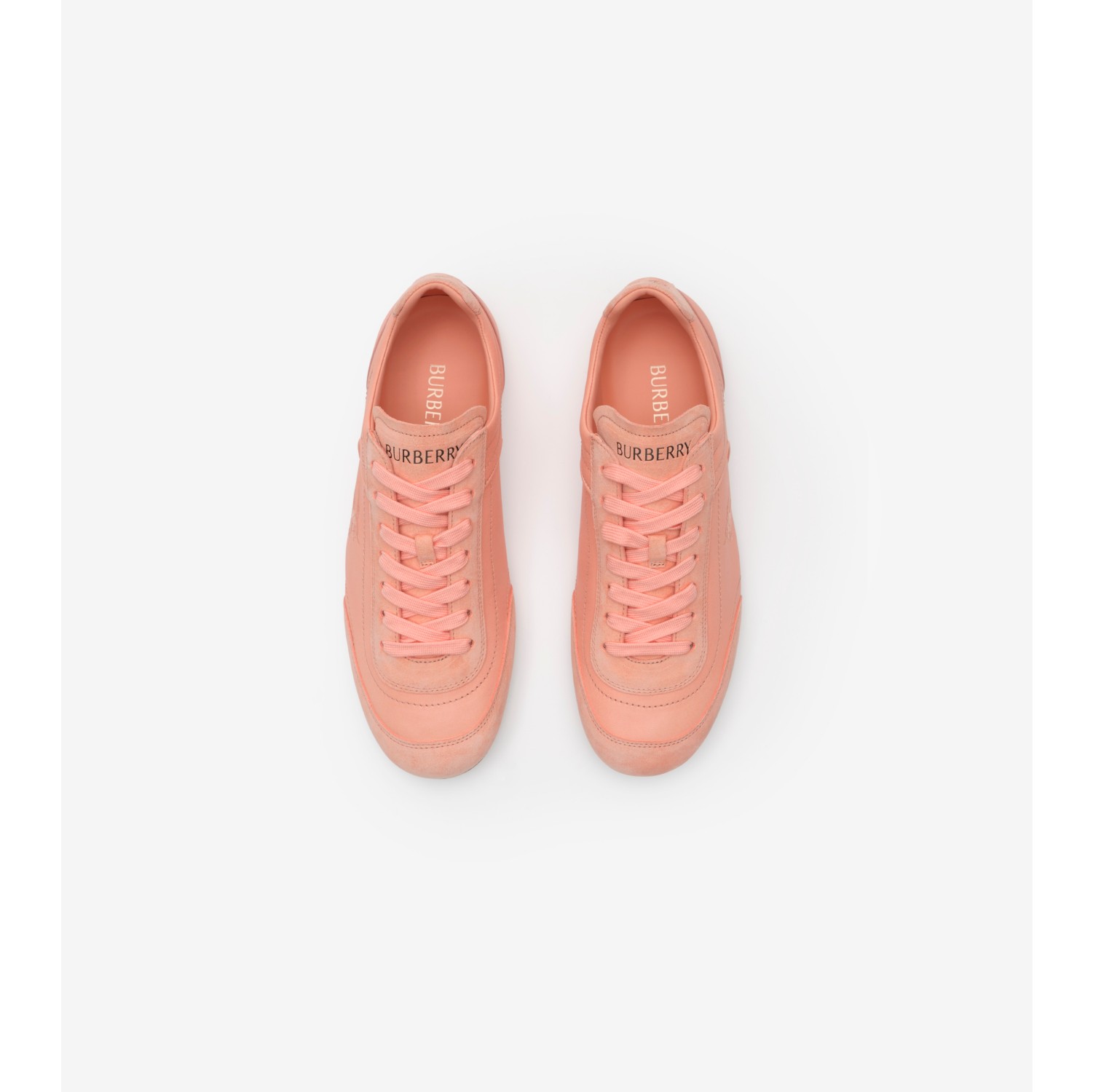 Leather Knight Runner Sneakers in Ditsy pink - Women | Burberry® Official