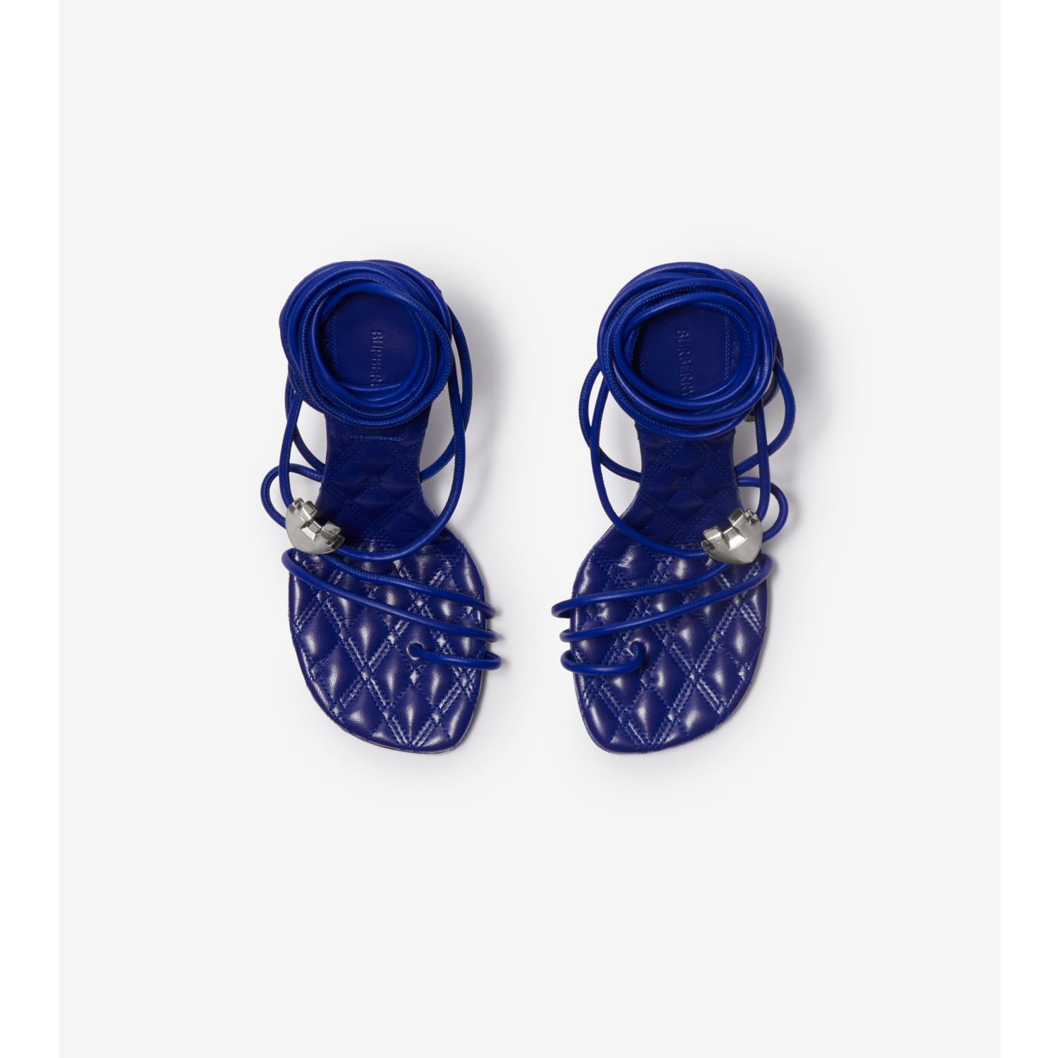 Leather Ivy Shield Heeled Sandals in Knight - Women | Burberry® Official