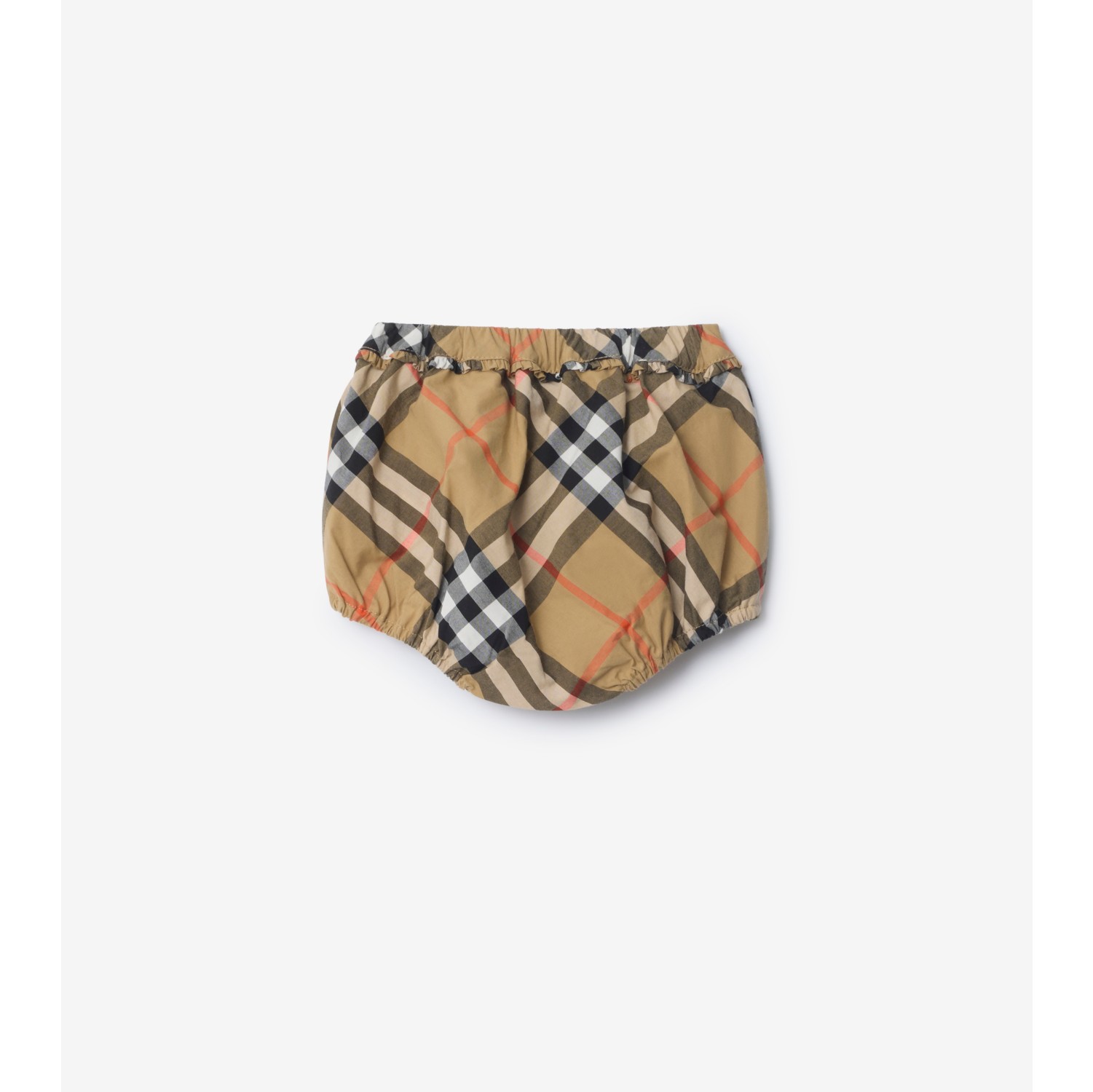 Check Cotton Dress with Bloomers in Sand beige - Children | Burberry ...