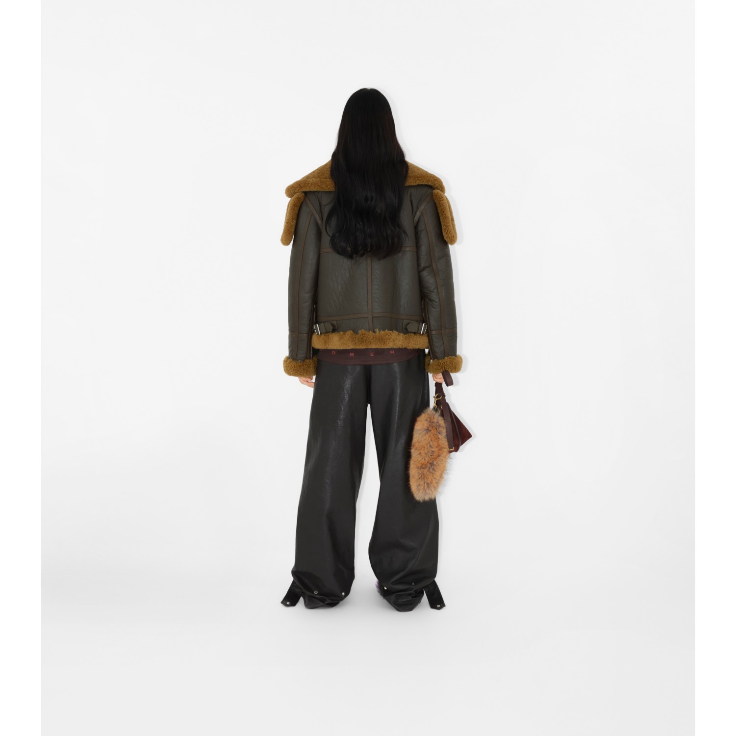 Shearling Aviator Jacket in Otter - Women | Burberry® Official