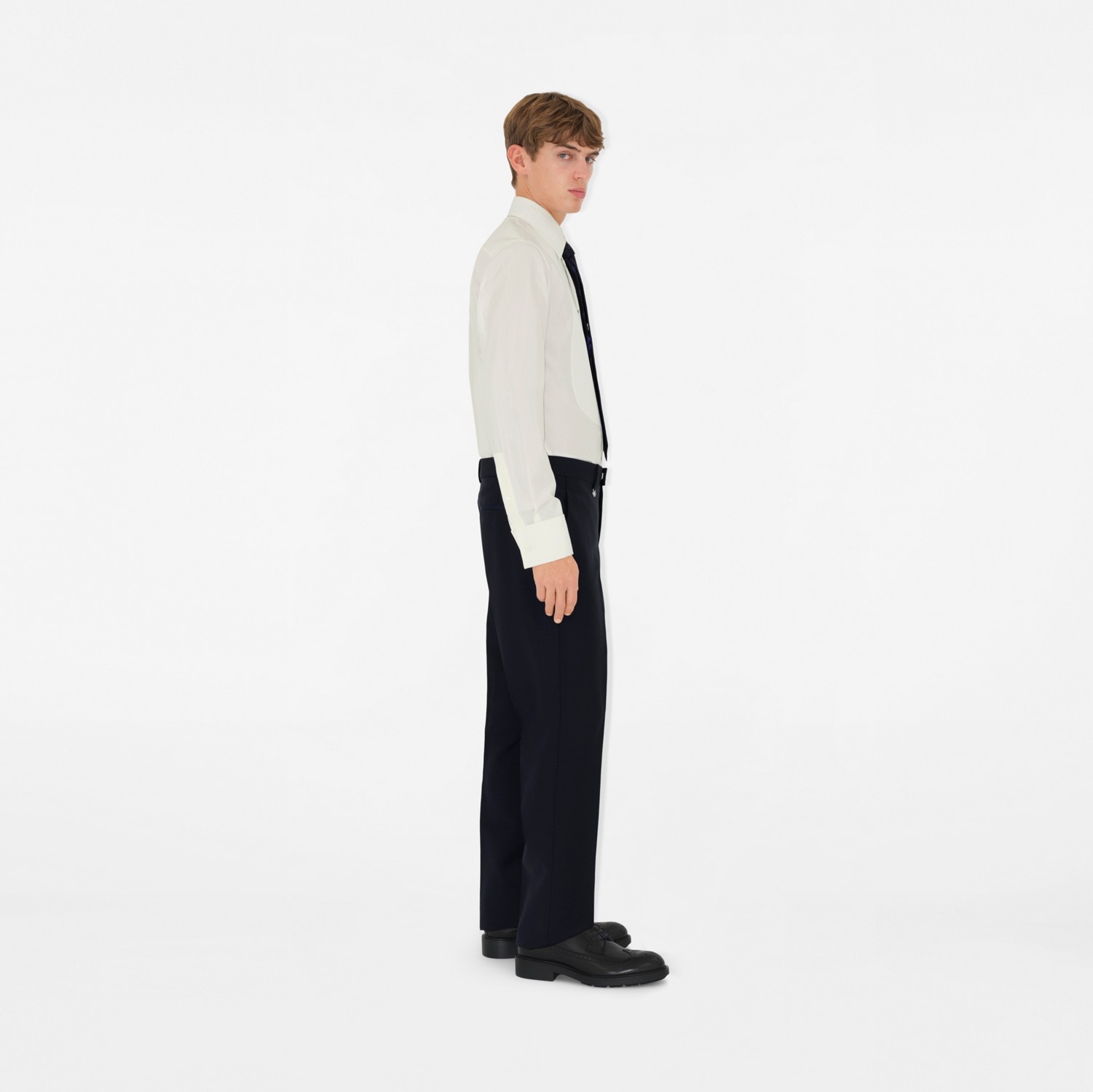 Wool Mohair Tailored Trousers in Navy - Men | Burberry® Official Wool Mohair Tailored Trousers in Navy - Men | Burberry® Official