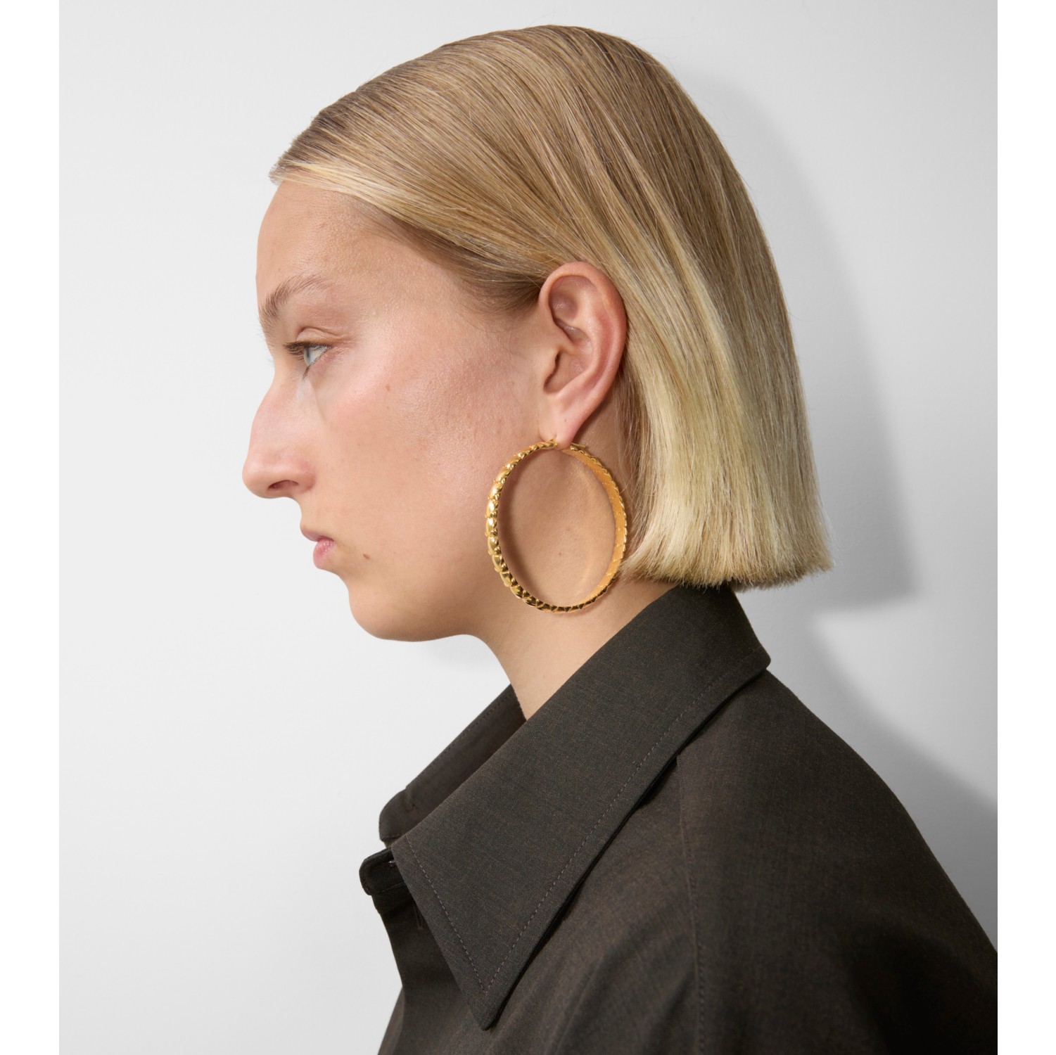 Shield Segment Hoop Earrings in Gold - Women | Burberry® Official
