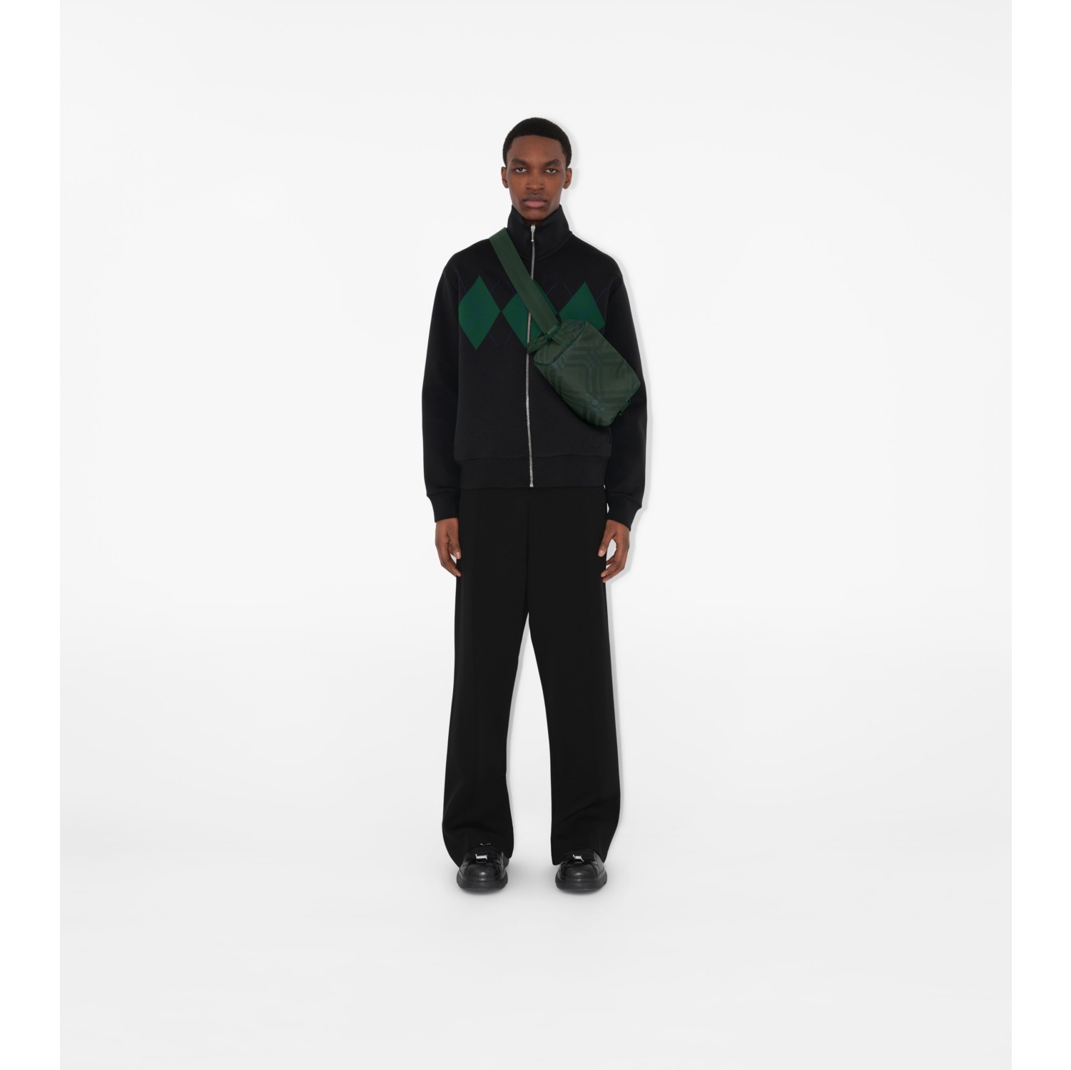 Check Jacquard Belt Bag in Vine - Men | Burberry® Official