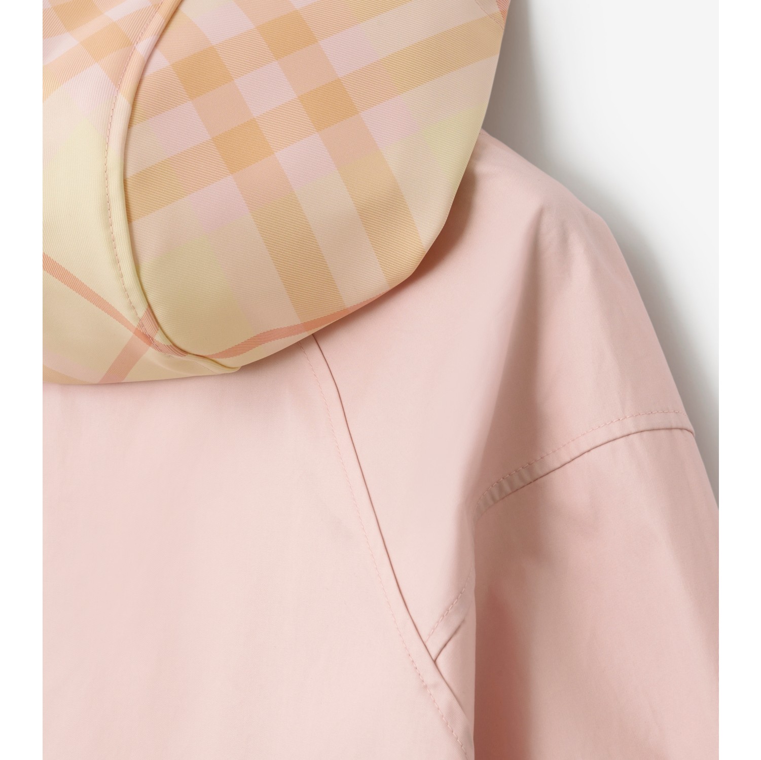 Check Hood Gabardine Parka in Cameo - Women | Burberry® Official