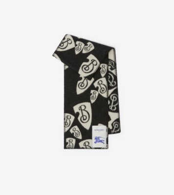 Écharpe en laine Cascading B Shield (Noir) | Site officiel Burberry®