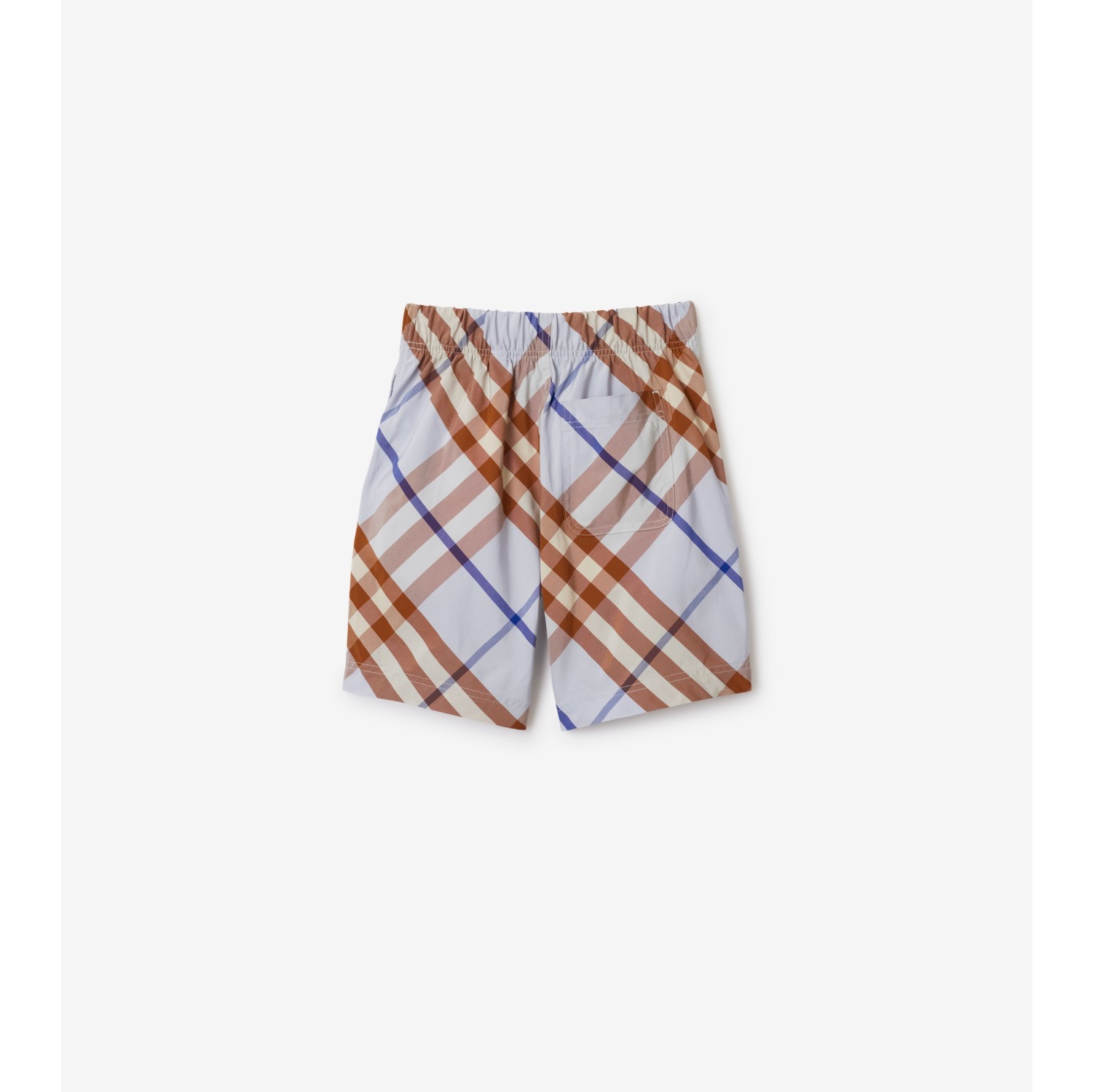 Check Cotton Blend Shorts in Slate blue | Burberry® Official