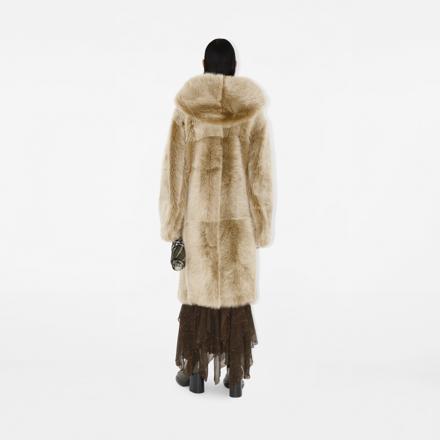 Shearling Duffle Coat in Linden - Women | Burberry® Official Shearling Duffle Coat in Linden - Women | Burberry® Official