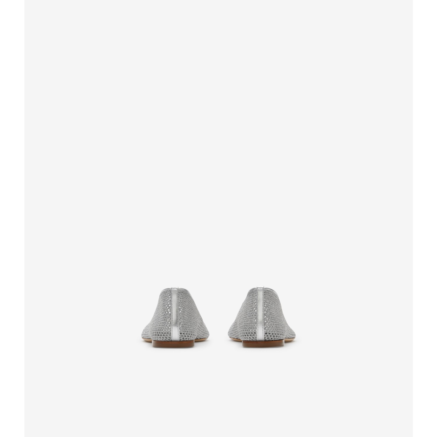 Mesh Ballerinas In Silver Women Burberry® Official