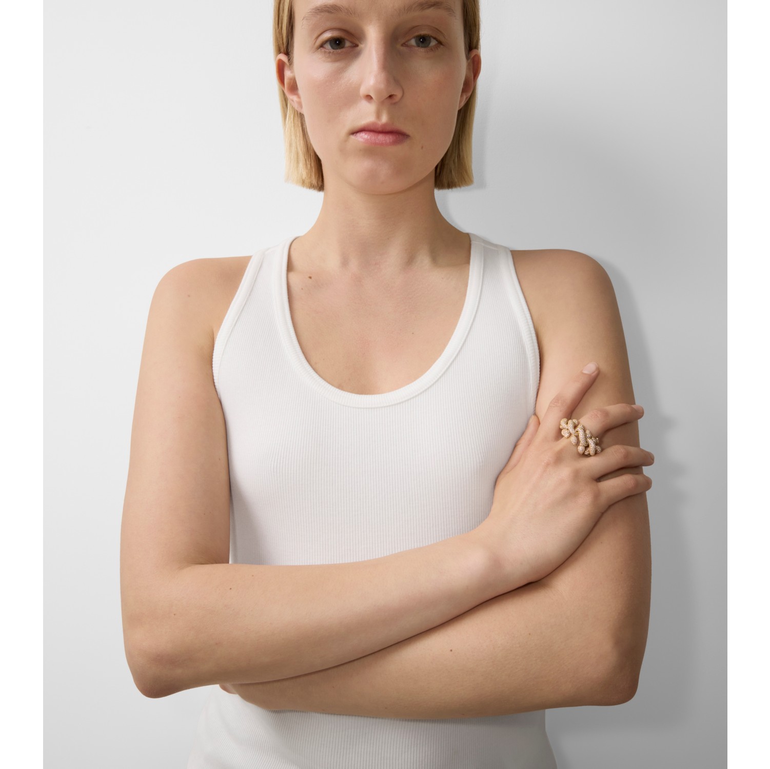 Spear Pavé Chain Ring in Gold/clear - Women | Burberry® Official