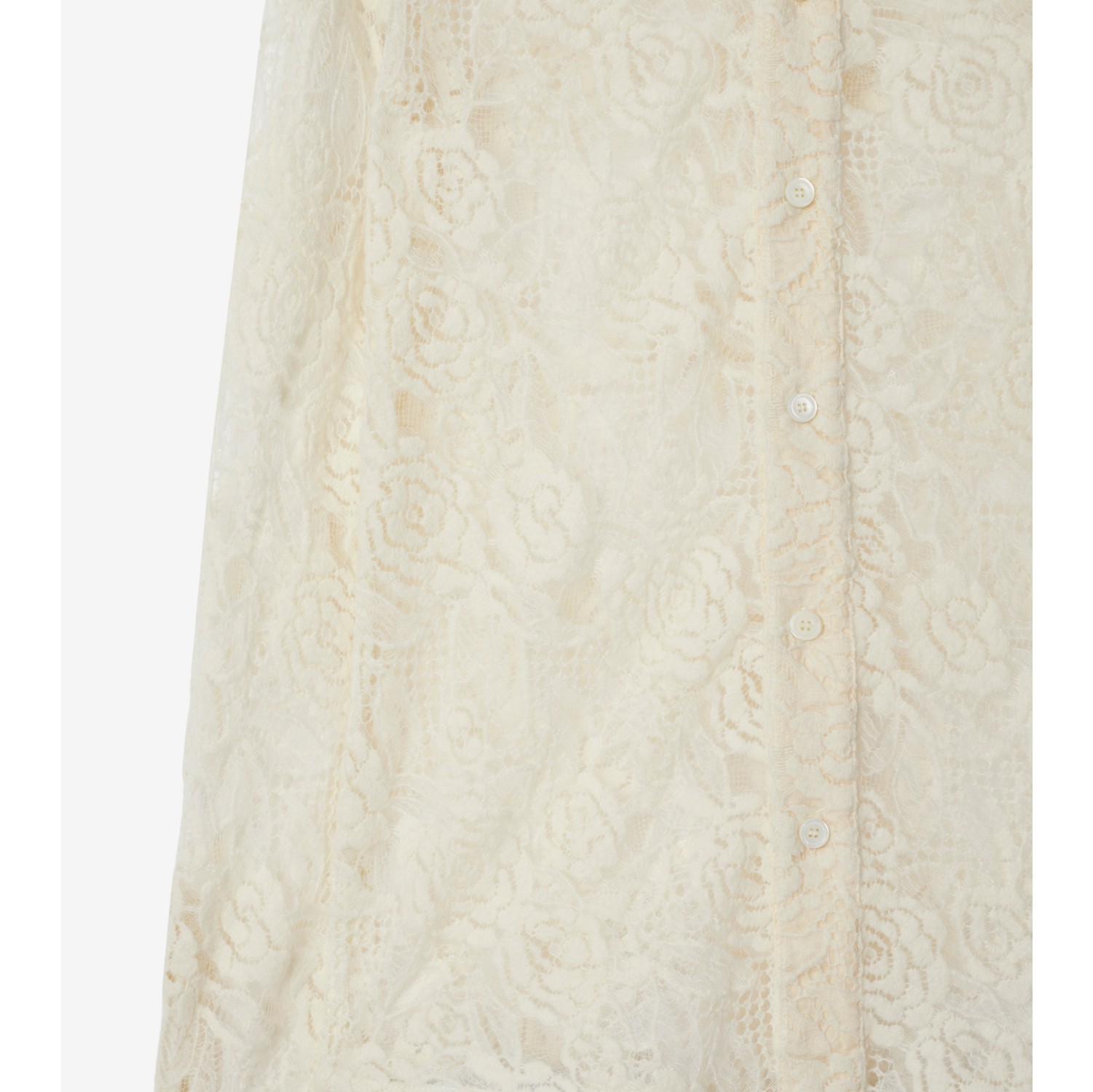 Floral Lace Shirt in Ivory - Women, Nylon, Wool | Burberry® Official