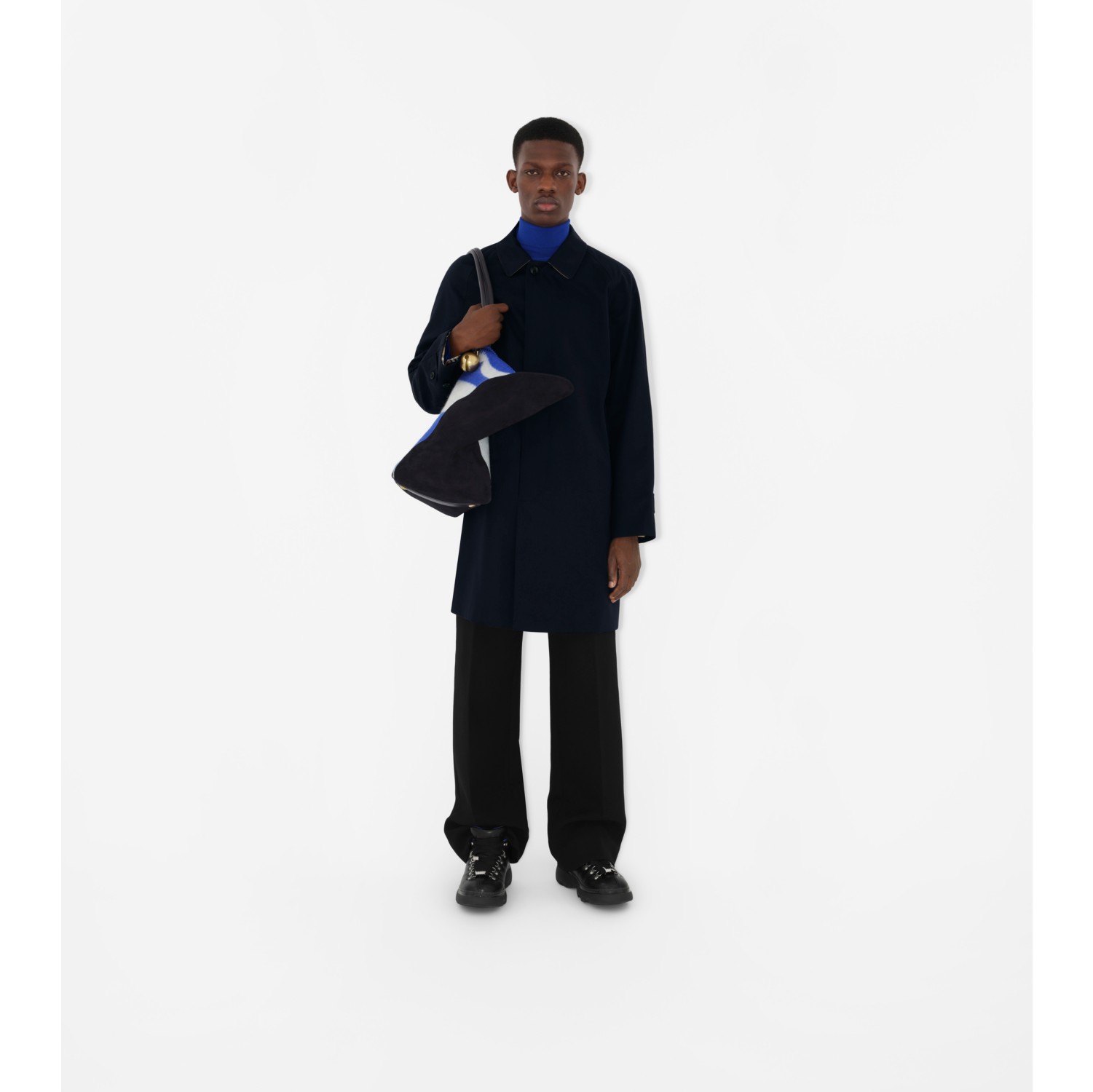 Mid-length Camden Heritage Car Coat in Coal Blue - Men | Burberry® Official