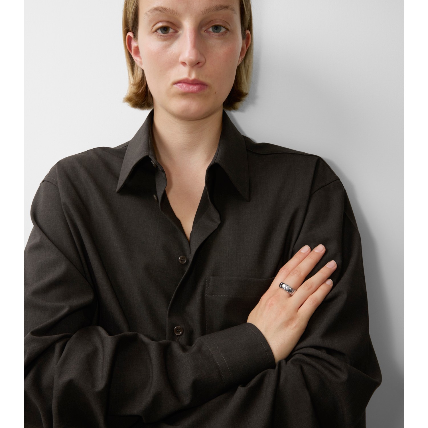 Shield Segment Ring in Silver - Women | Burberry® Official