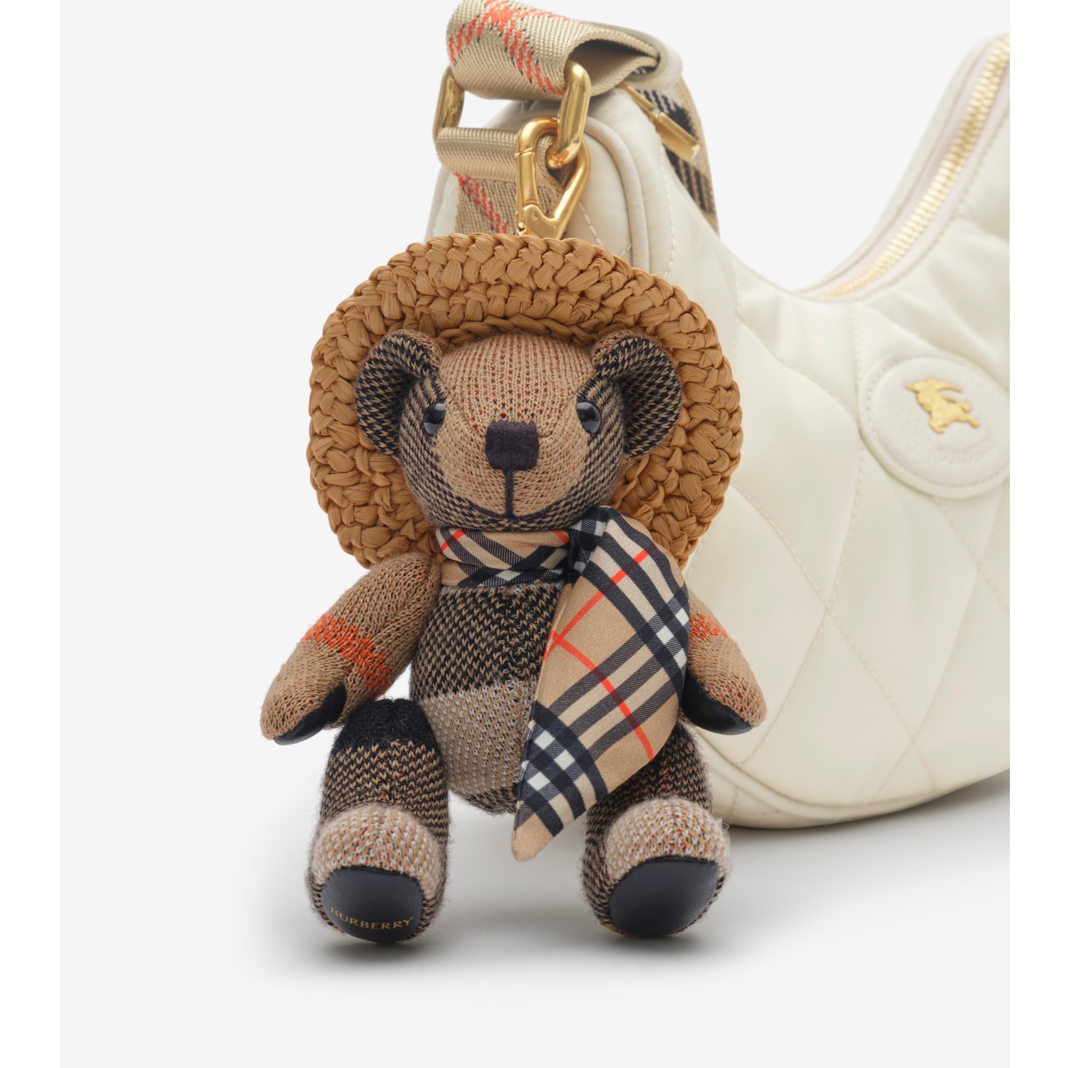 Thomas 泰迪熊吊饰 (沙米色) - 女士, 羊毛 | Burberry® 博柏利官网