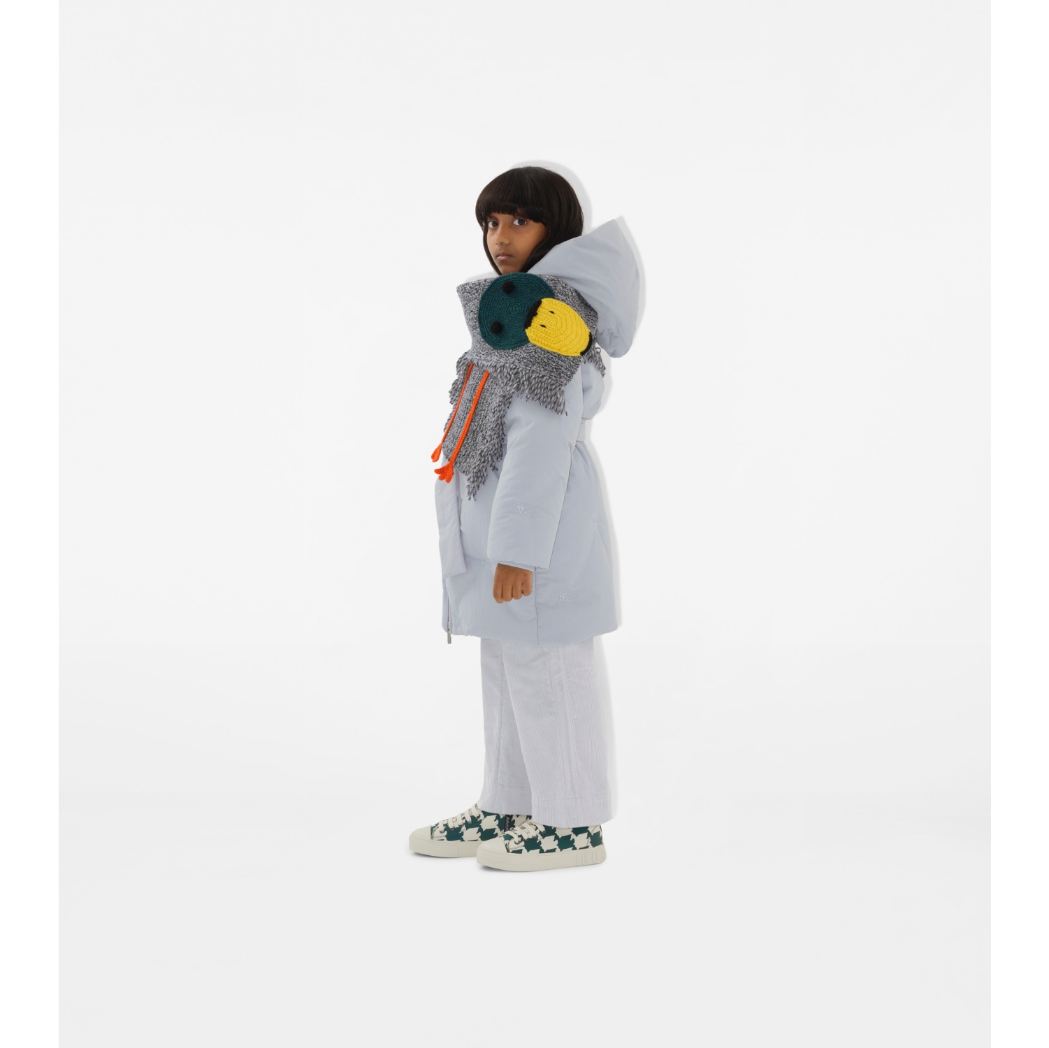 Duck Wool Scarf in Grey melange - Children | Burberry® Official