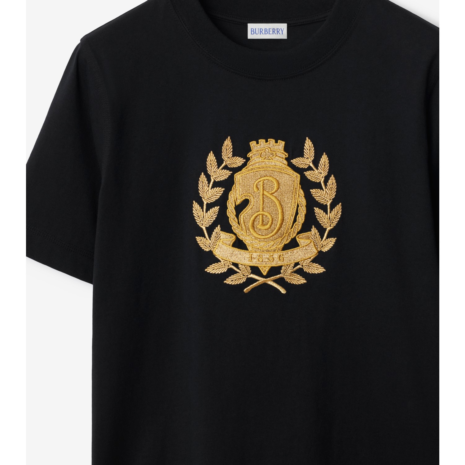 B Crest Cotton T-shirt in Black - Women | Burberry® Official