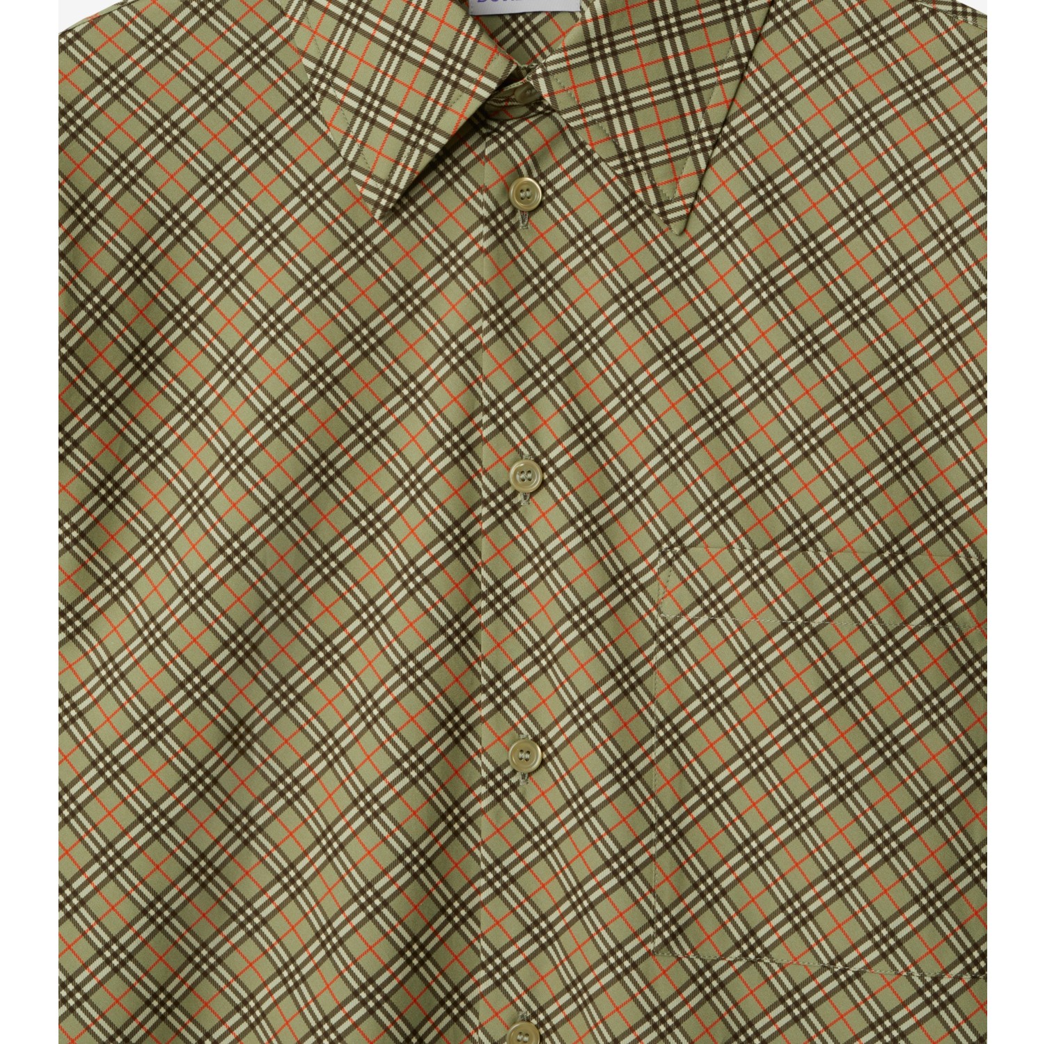 Check Cotton Shirt in Light sage - Women | Burberry® Official