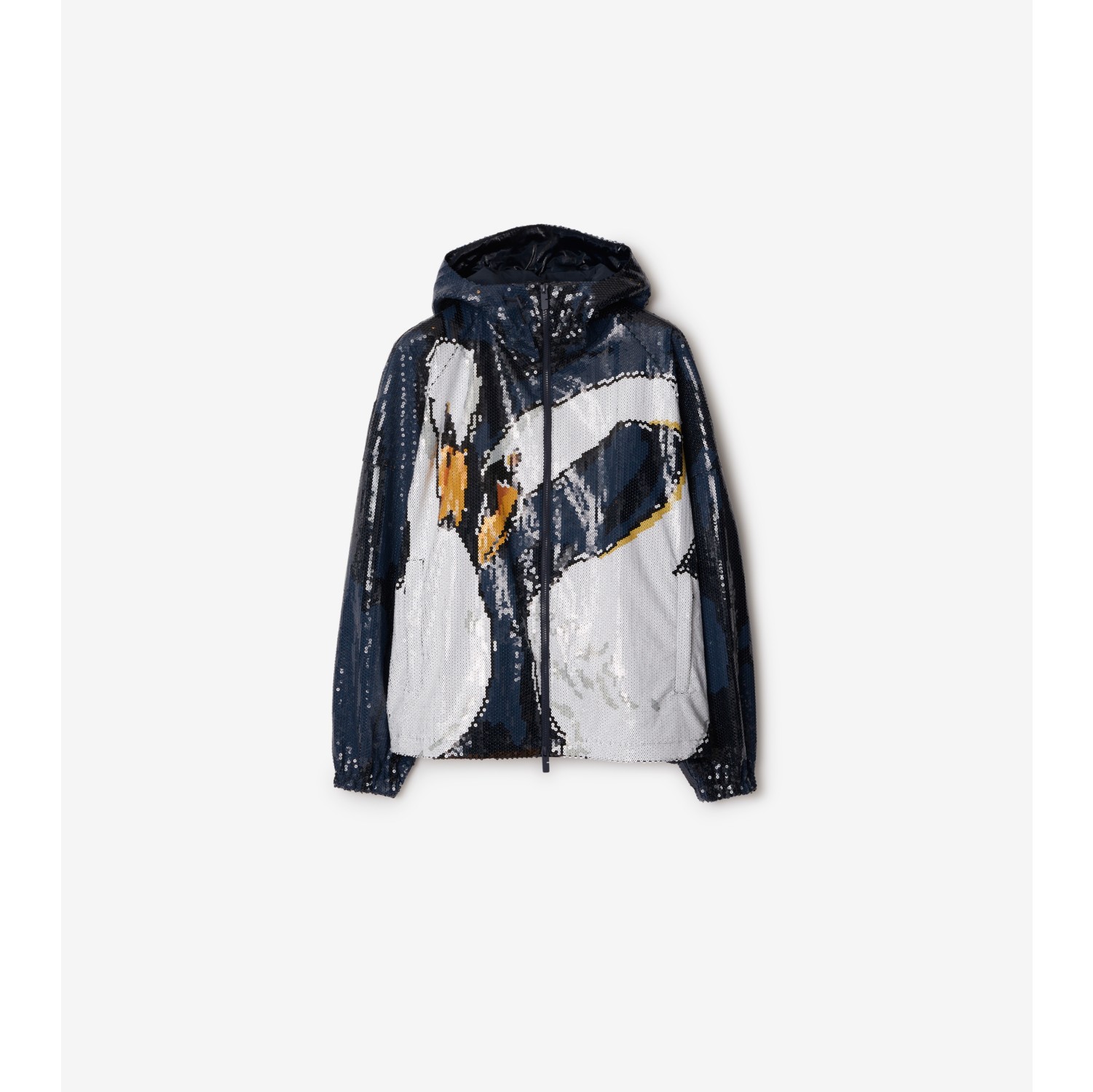 Swan Sequinned Nylon Jacket in Ink - Men | Burberry® Official