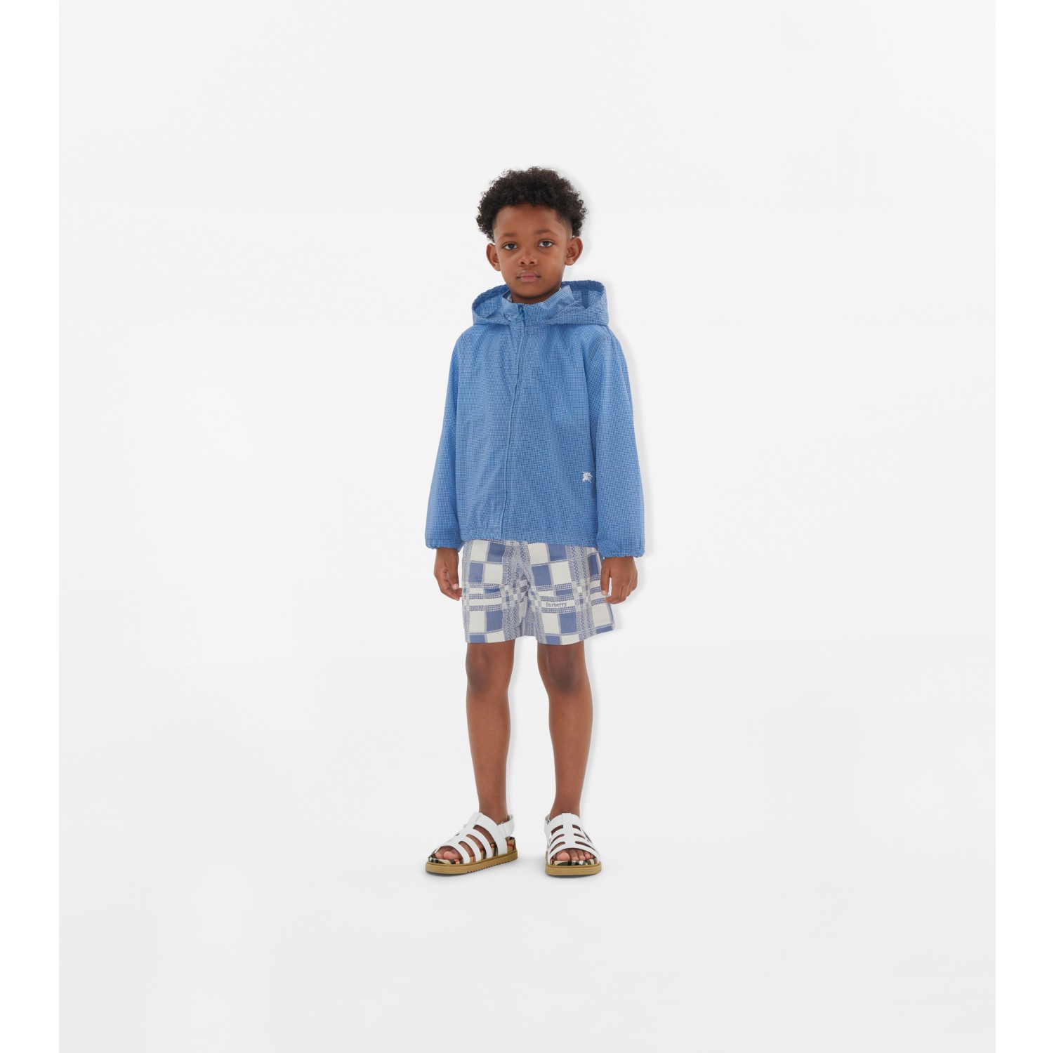 Burberry Nylon Jacket in Light steel blue | Burberry® Official | Mall ...