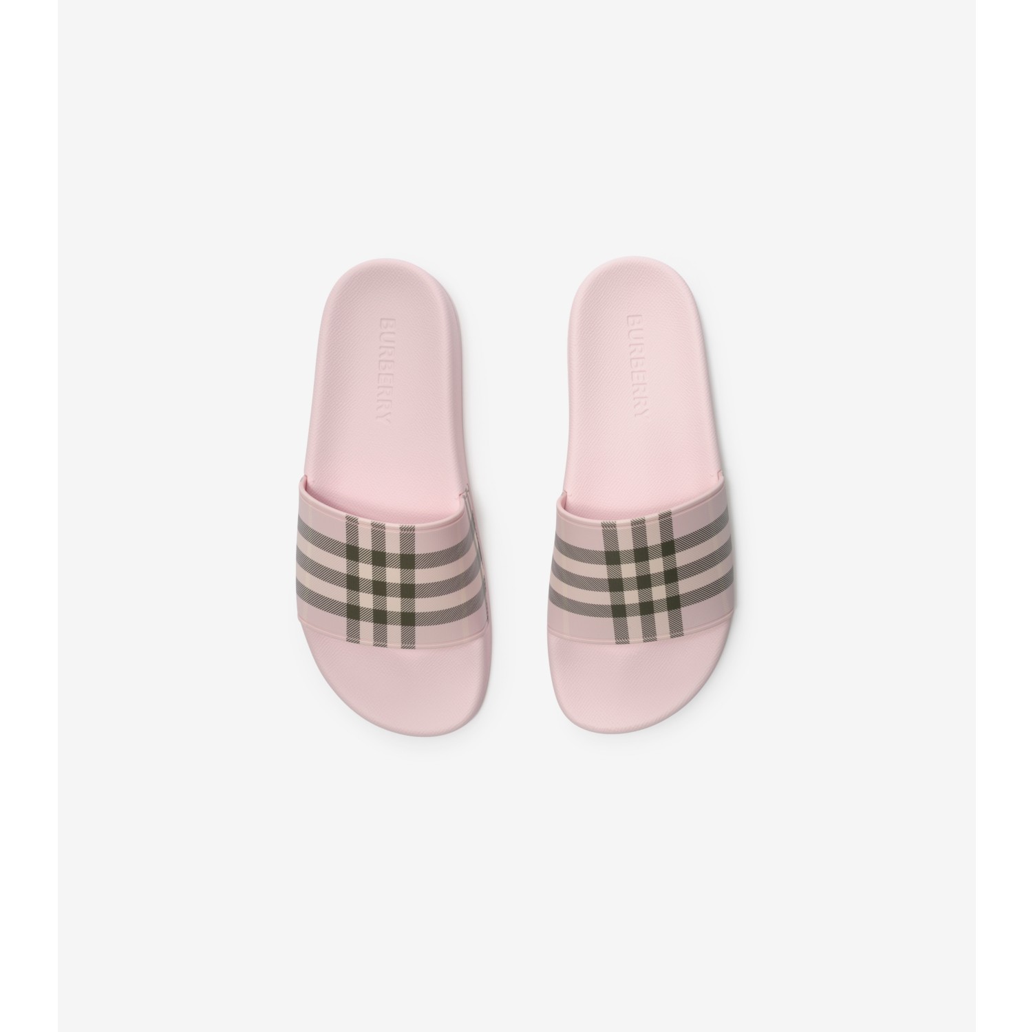 Check Slides in Mallow pink - Women | Burberry® Official