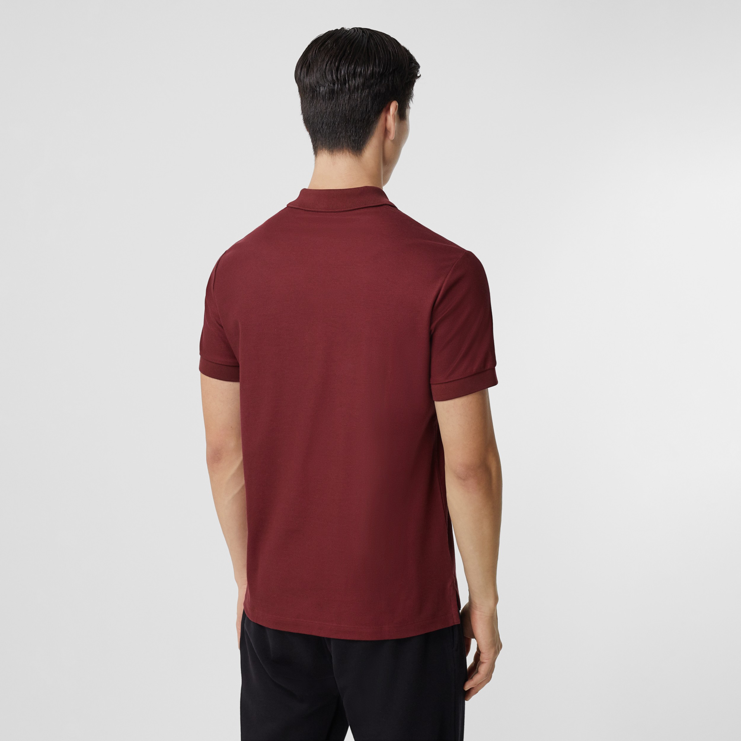 Monogram Motif Cotton Piqué Polo Shirt in Garnet - Men | Burberry ...