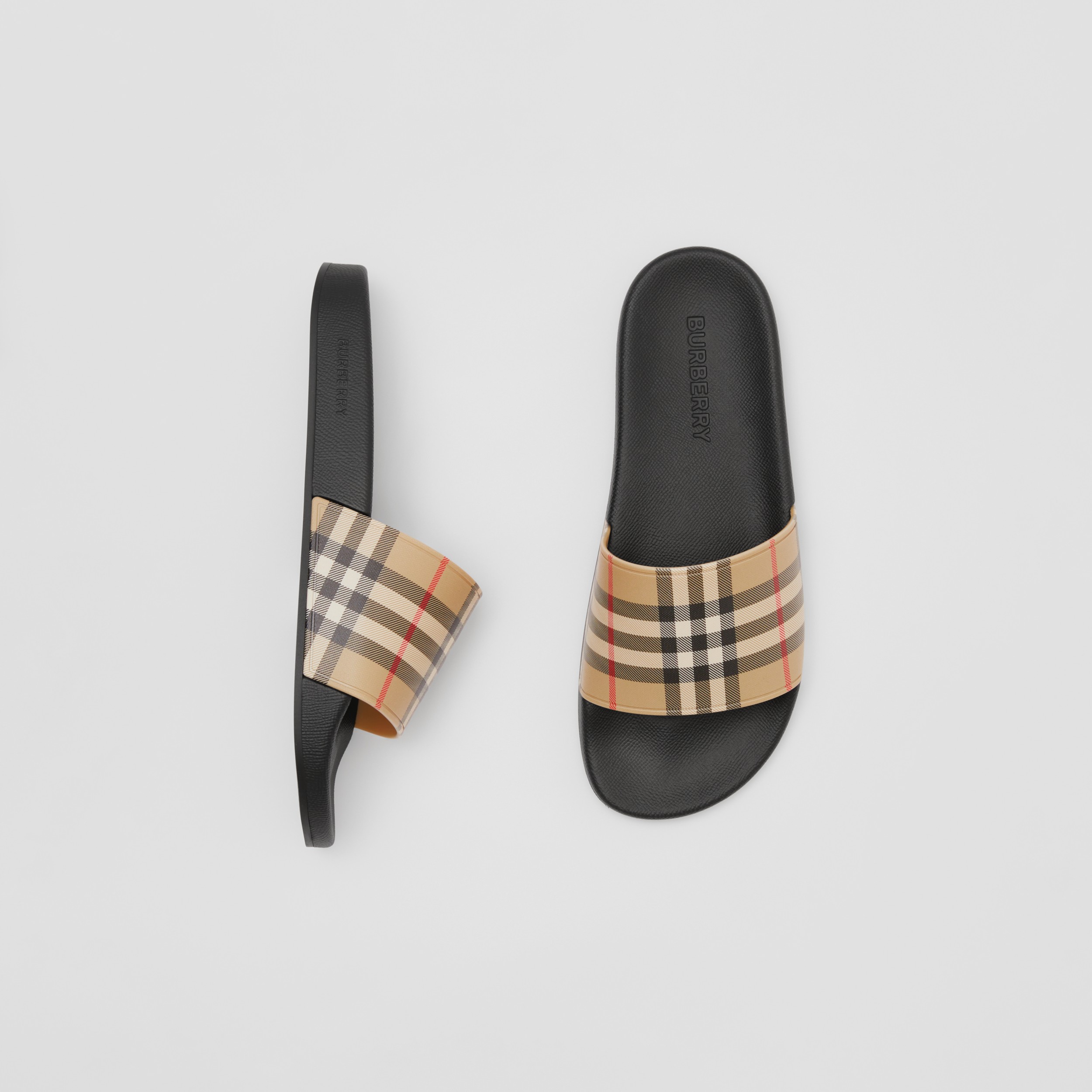 Vintage Check Slides in Archive Beige - Women | Burberry® Official