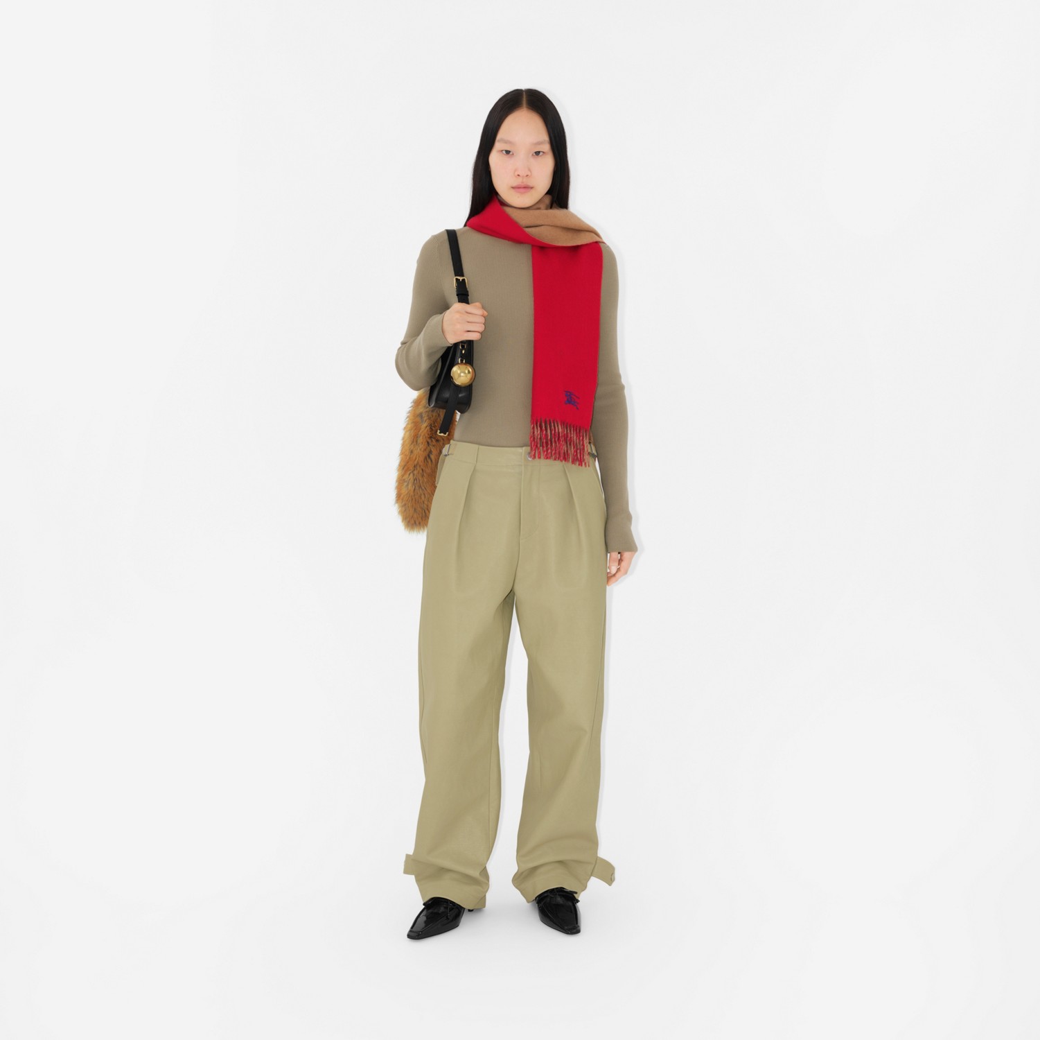 リバーシブル カシミアスカーフ (ピラー/キャメル) | Burberry リバーシブル カシミアスカーフ (ピラー/キャメル) | Burberry