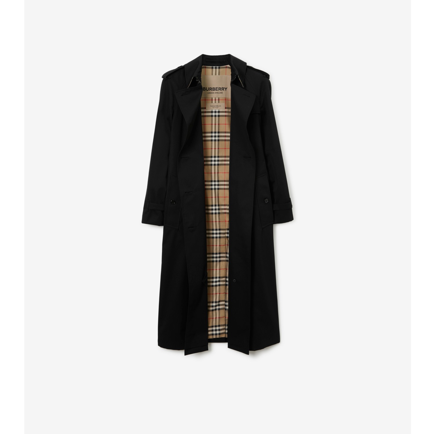 롱 워털루 헤리티지 트렌치코트 블랙 여성 공식 Burberry®