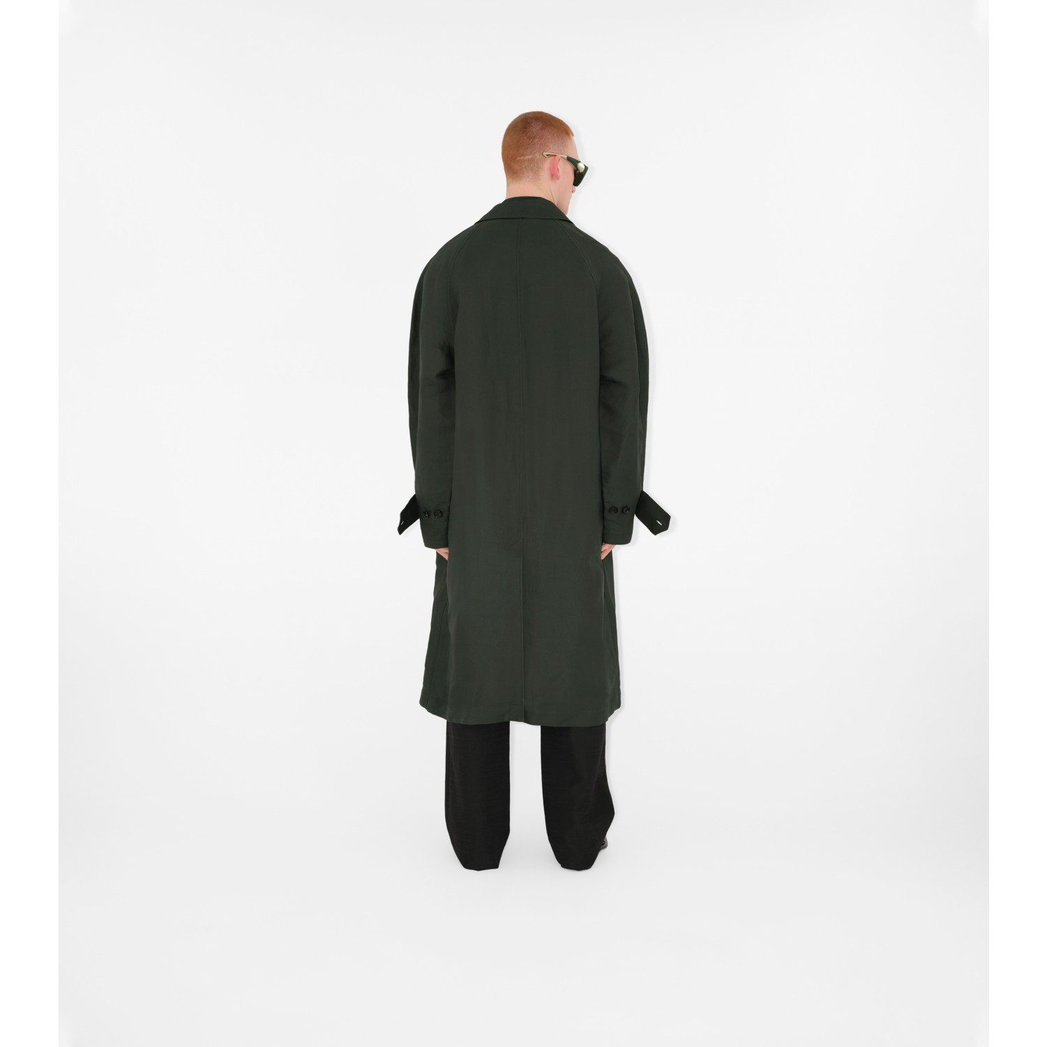 Long Canvas Car Coat in Ivy - Men | Burberry® Official