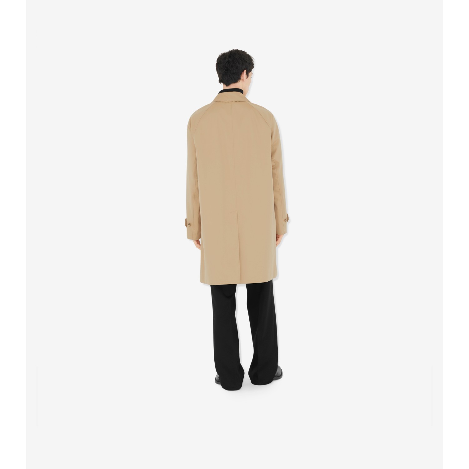 Mid-length Camden Heritage Car Coat in Honey - Men, Cotton Gabardine ...