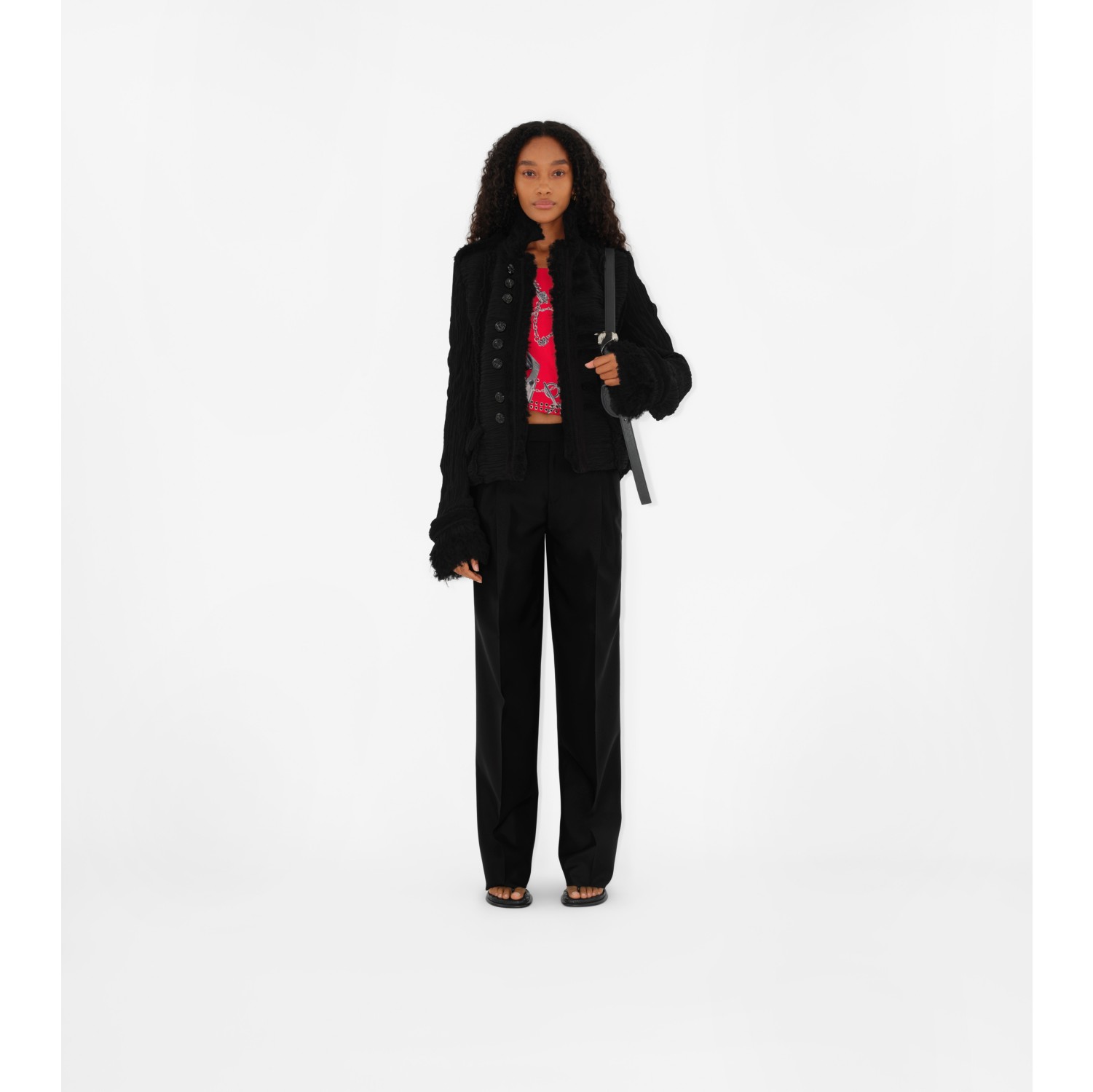 Pleated Tailored Jacket in Black - Women | Burberry® Official