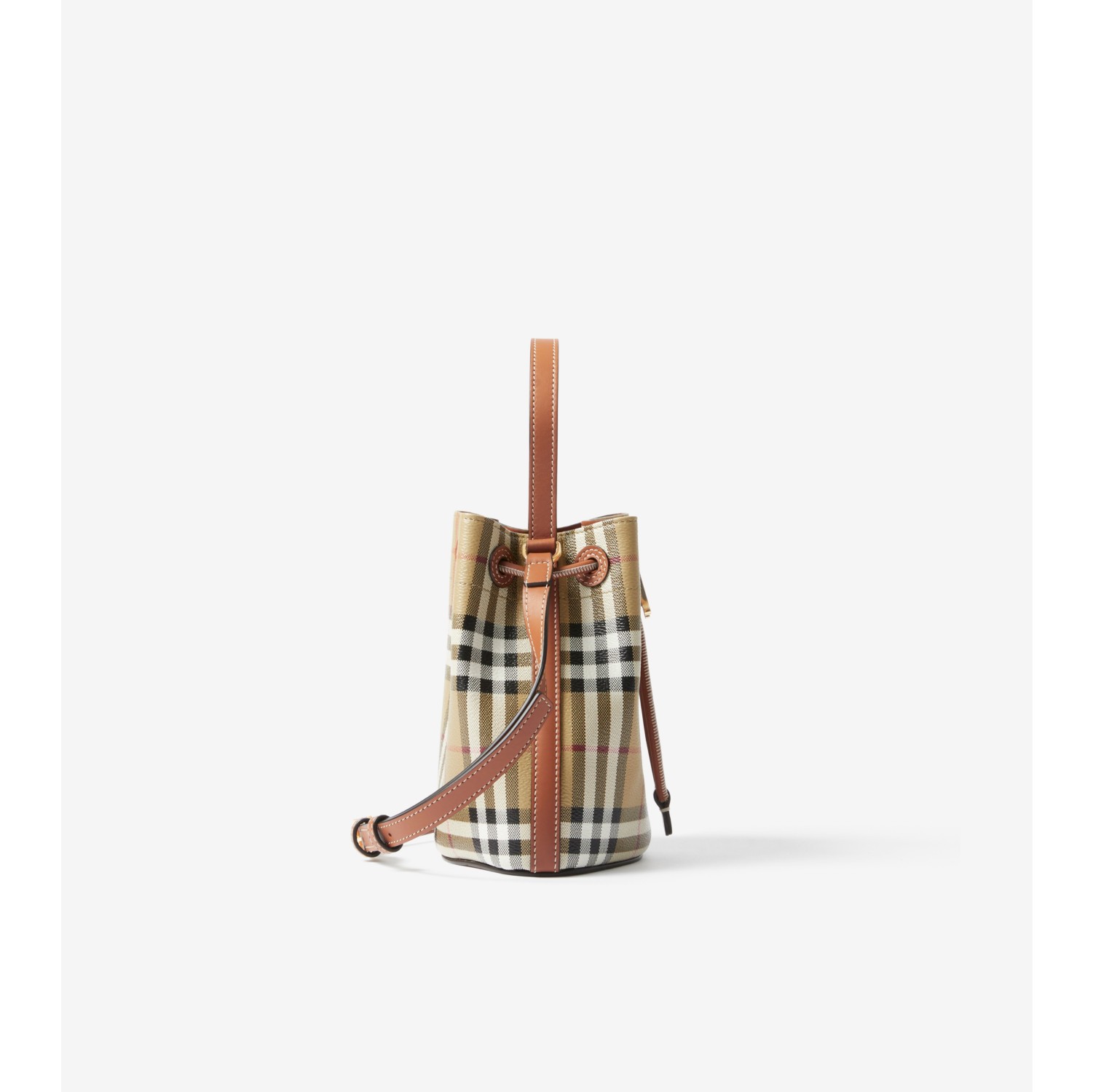Mini TB Bucket Bag in Archive beige/briar brown - Women | Burberry ...