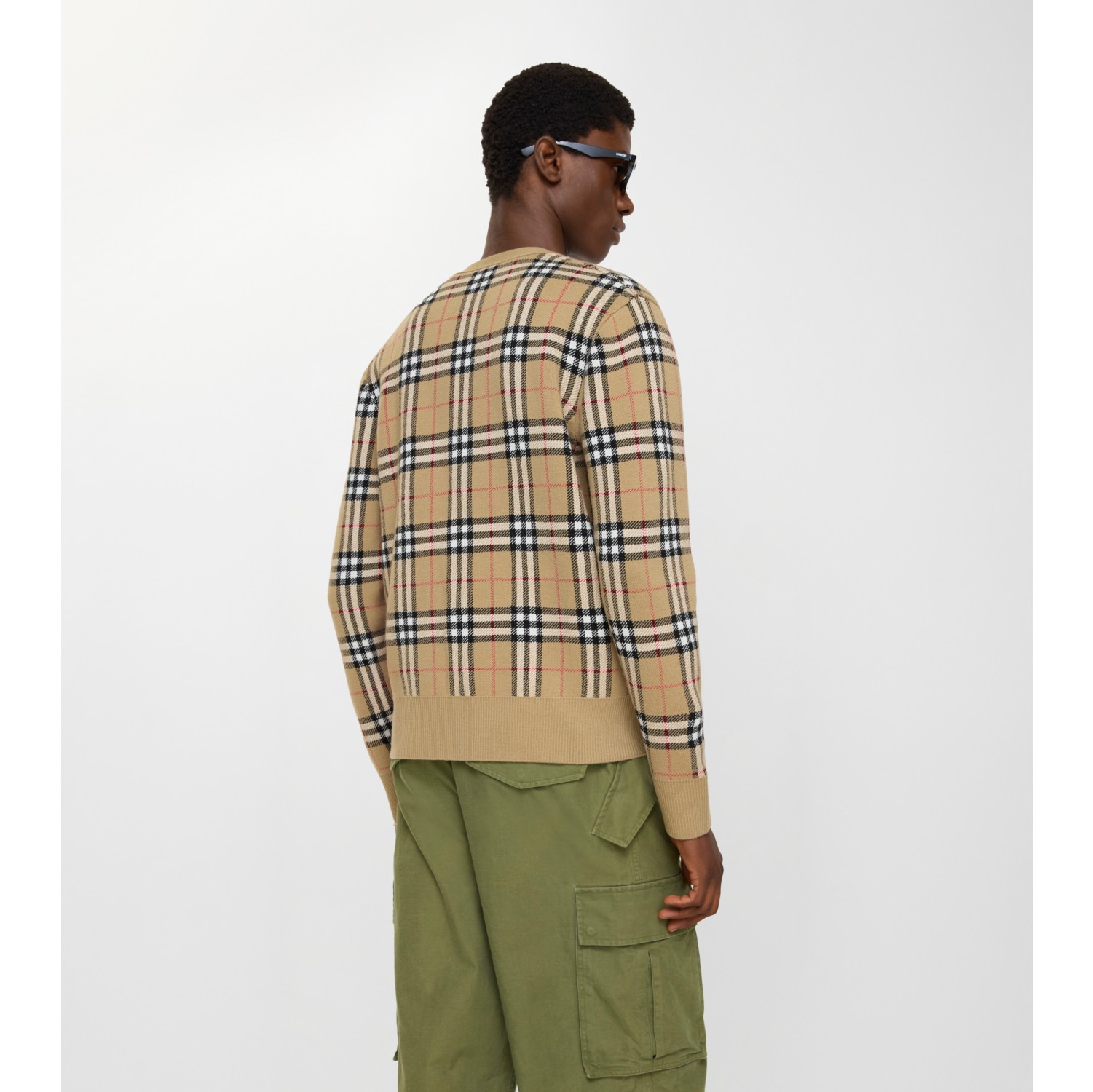 Check Cotton Wool Cardigan in Sand beige - Men | Burberry® Official