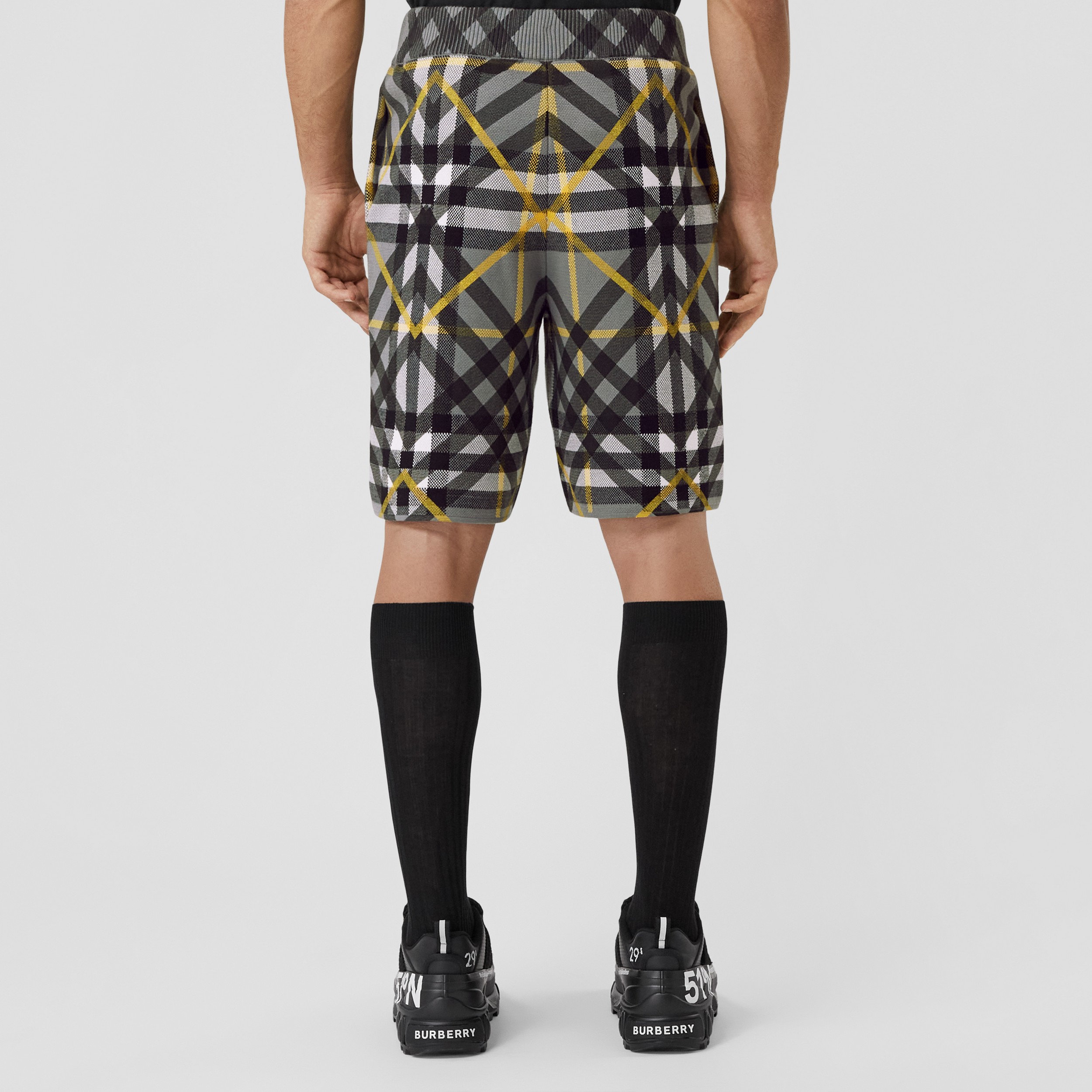 Layered Check Cotton Jacquard Shorts in Storm Grey - Men | Burberry ... Layered Check Cotton Jacquard Shorts in Storm Grey - Men | Burberry ...
