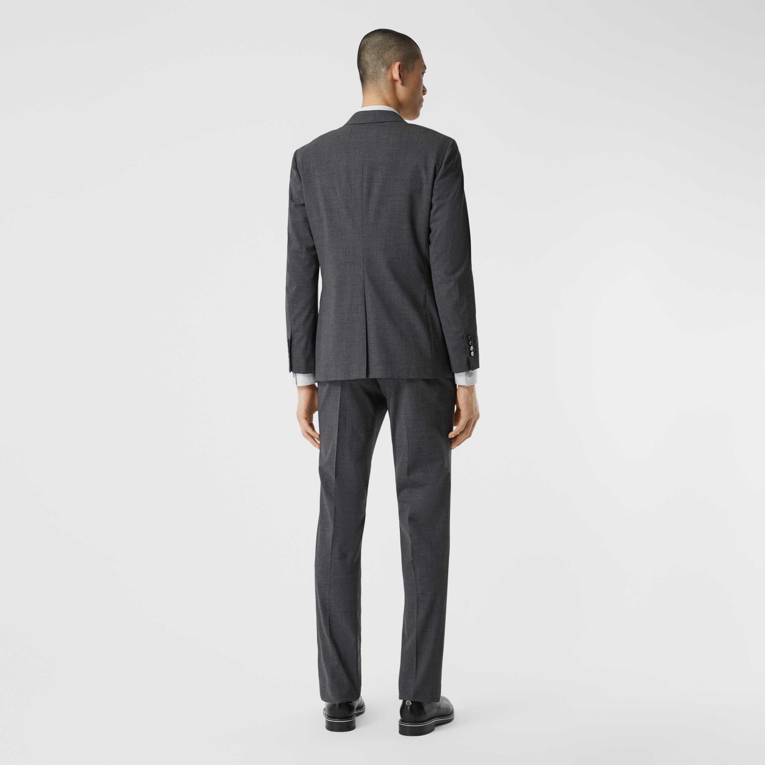 Slim Fit Stretch Wool Suit in Cloud Grey Melange - Men | Burberry ...