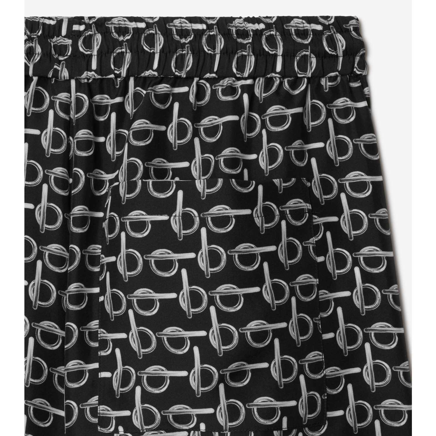 B Silk Shorts in Silver/black - Women | Burberry® Official