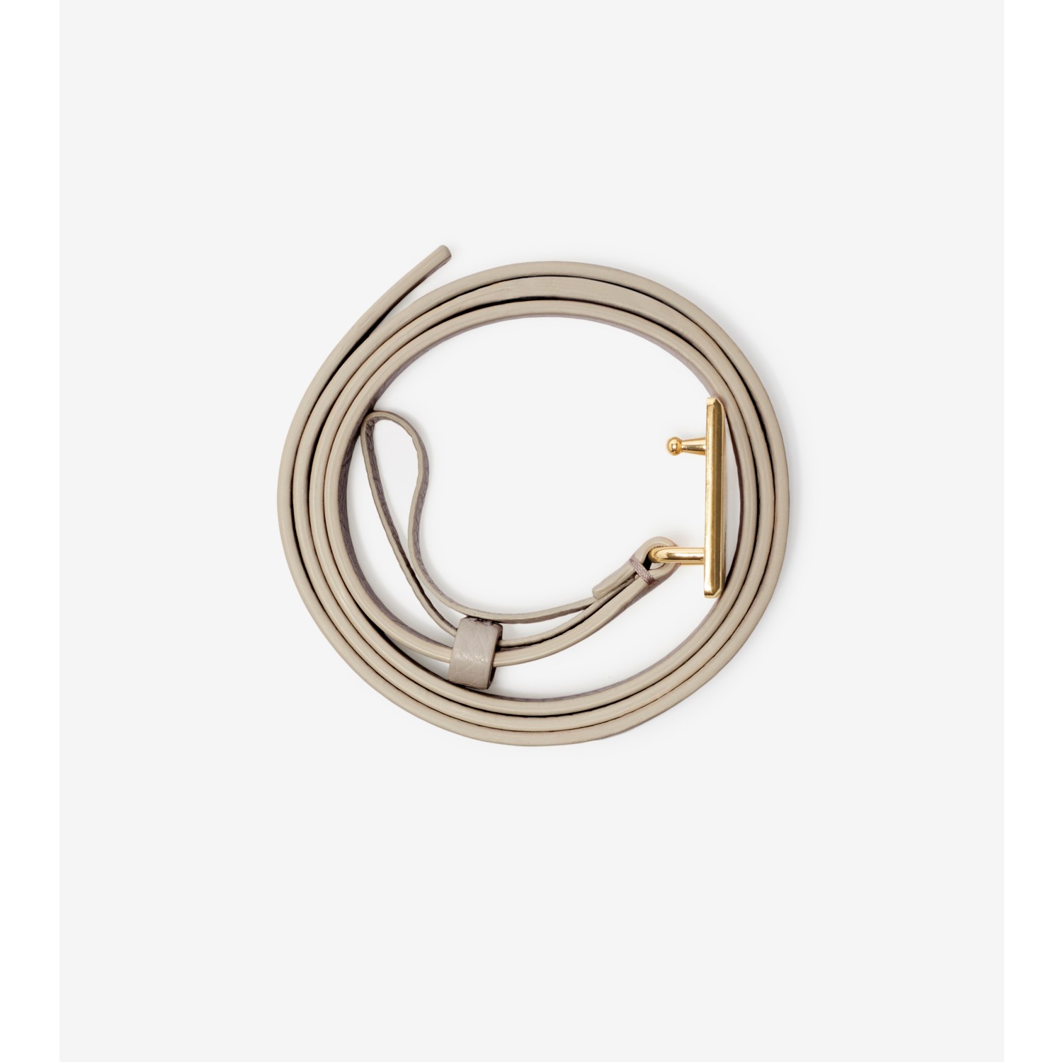 Thin Leather Shield Belt in Plaster/gold - Women | Burberry® Official