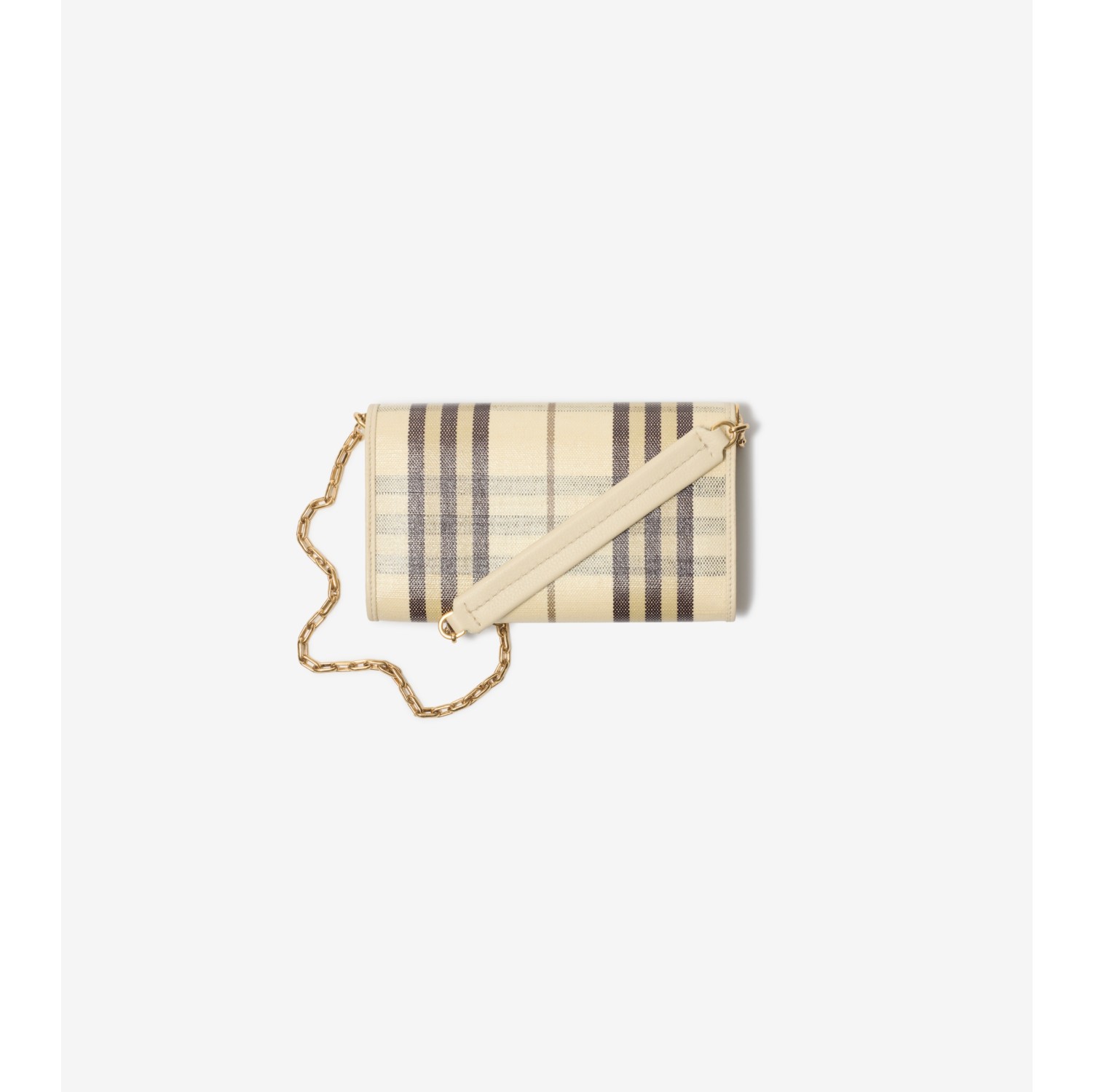 Highlands Chain Strap Wallet in Light beige - Women | Burberry® Official