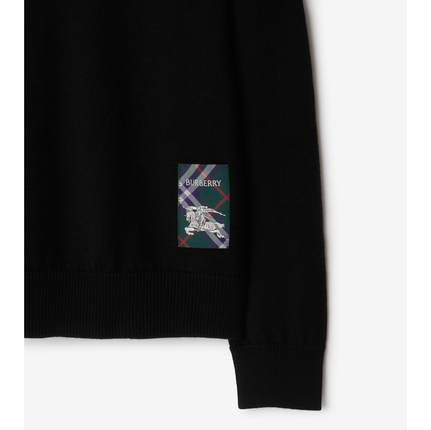 Suéter de lã com etiqueta Check (Preto) - Feminino, Lã | Burberry® oficial