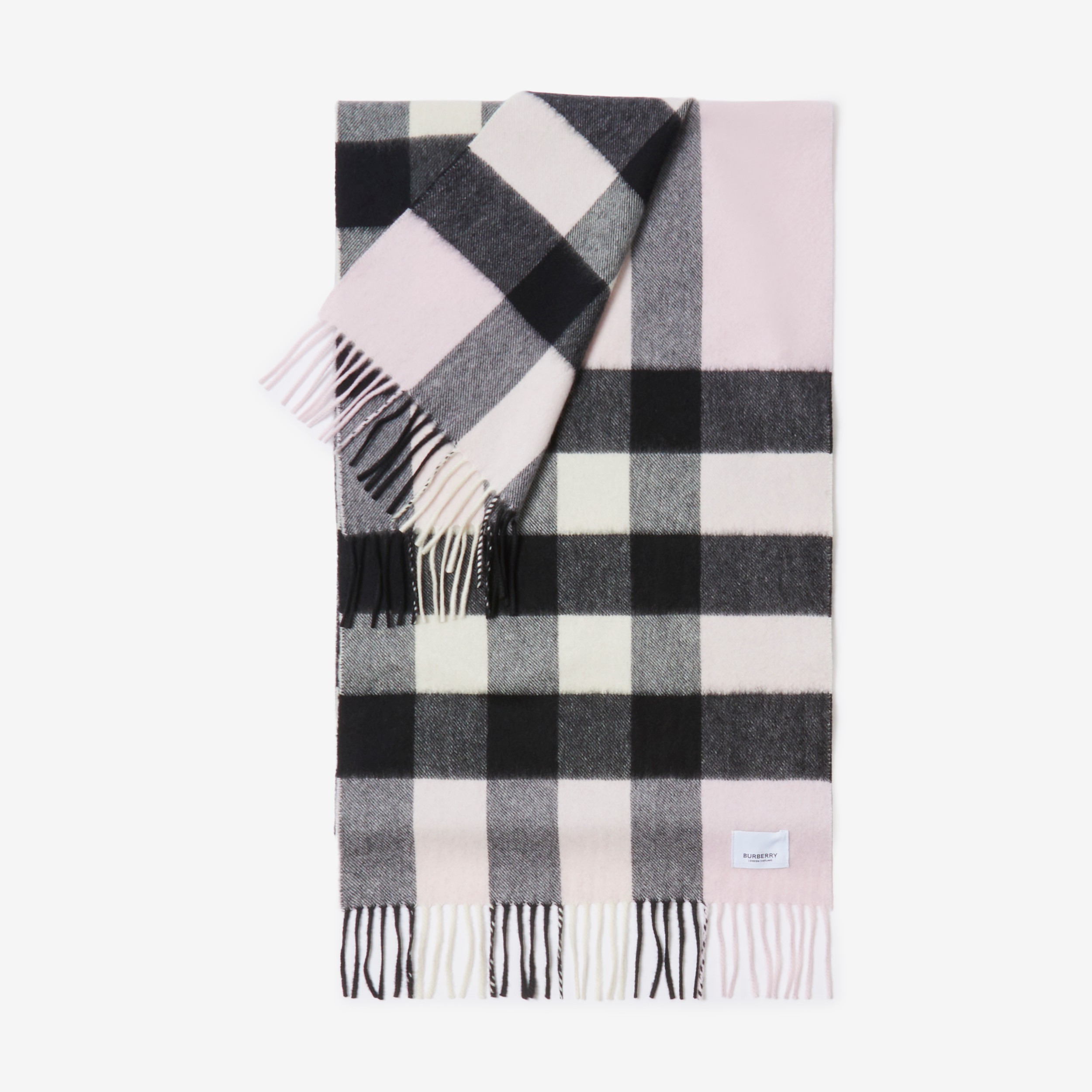 Check Cashmere Scarf in Pale Candy Pink | Burberry® Official
