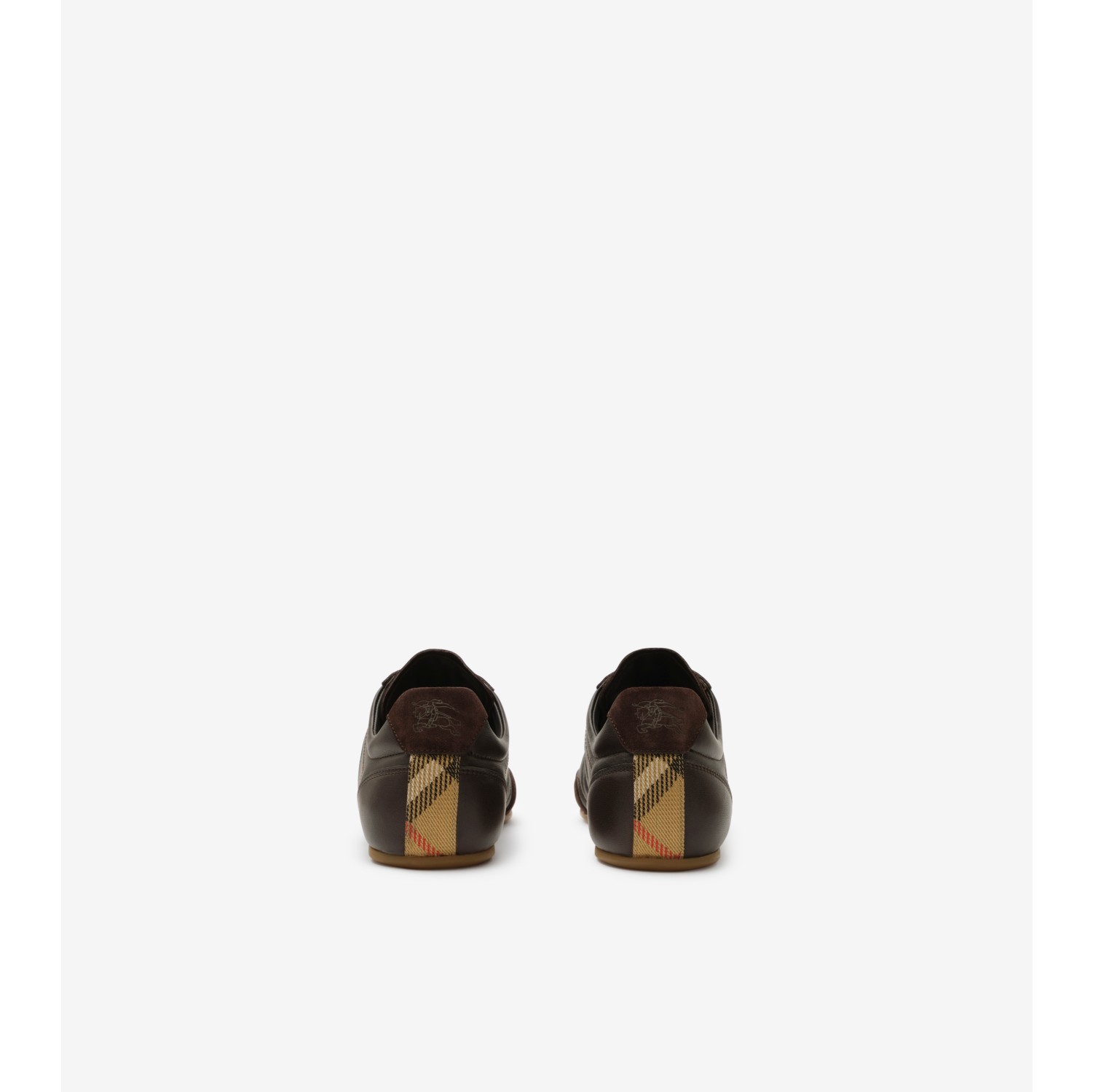 Leather Knight Runner Sneakers in Moorhen brown - Women | Burberry ...