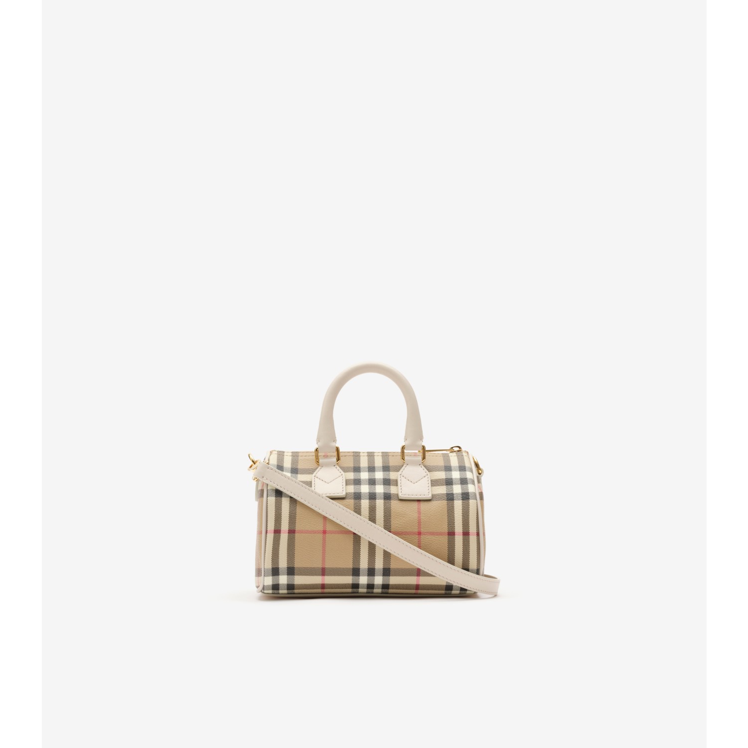 Mini Check Bowling Bag in Vintage check/soap beige - Women, Technical ...