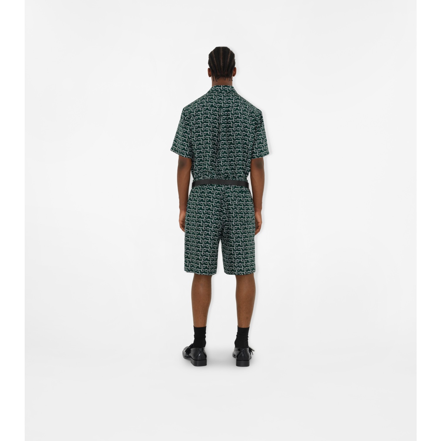 B Silk Shorts in Silver/green | Burberry® Official