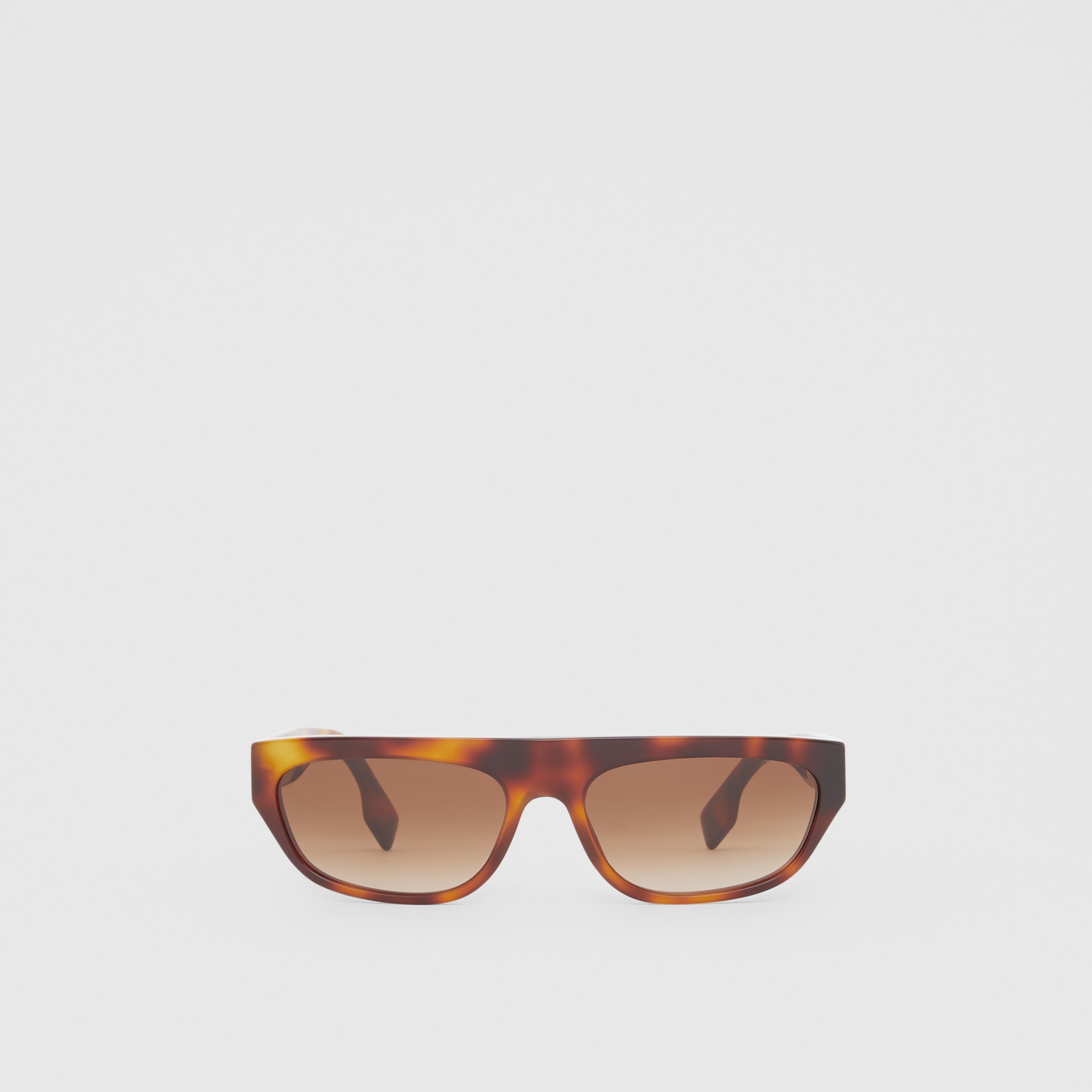 Monogram Motif Rectangular Frame Sunglasses In Amber Tortoiseshell