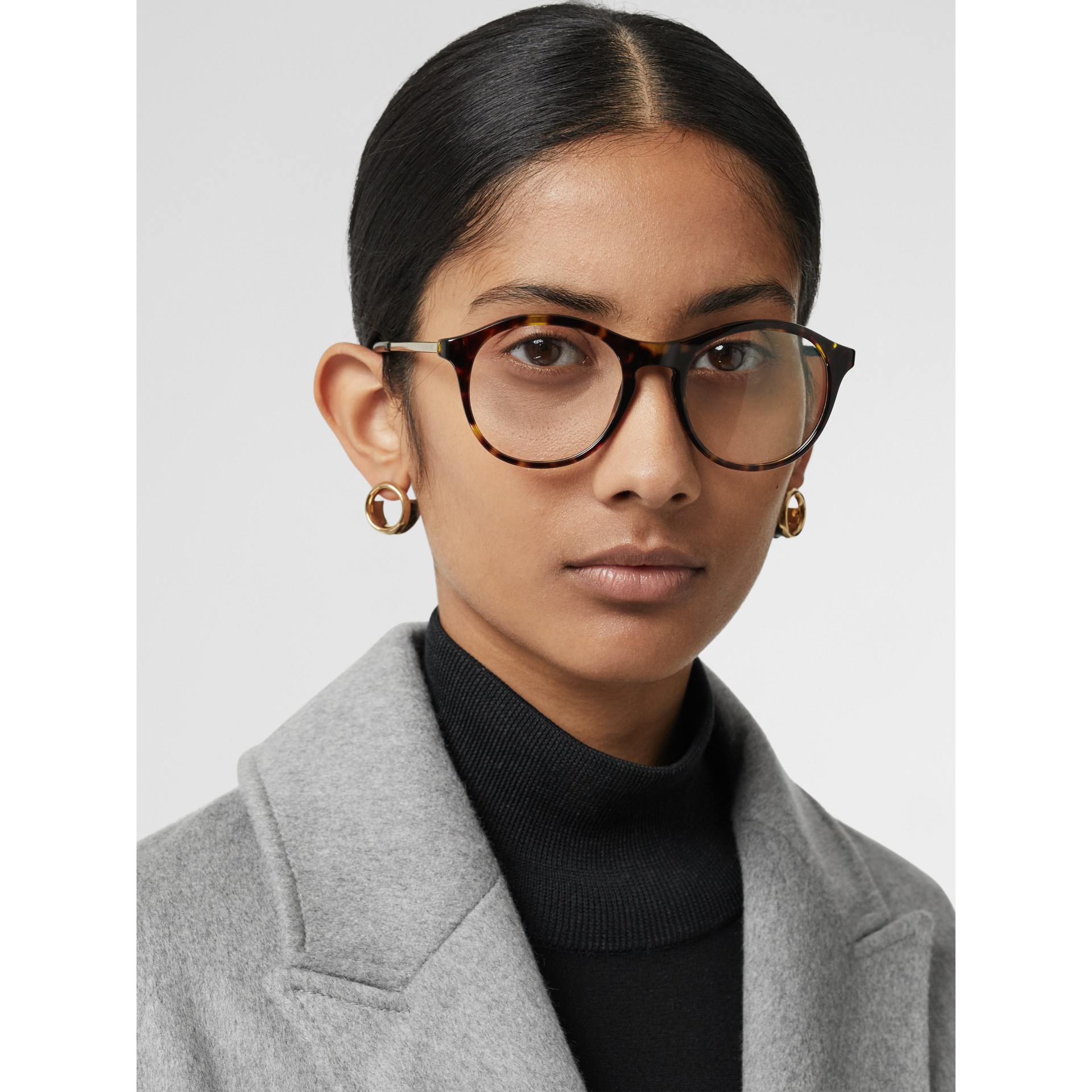 Round Optical Frames In Tortoise Shell Women Burberry Canada